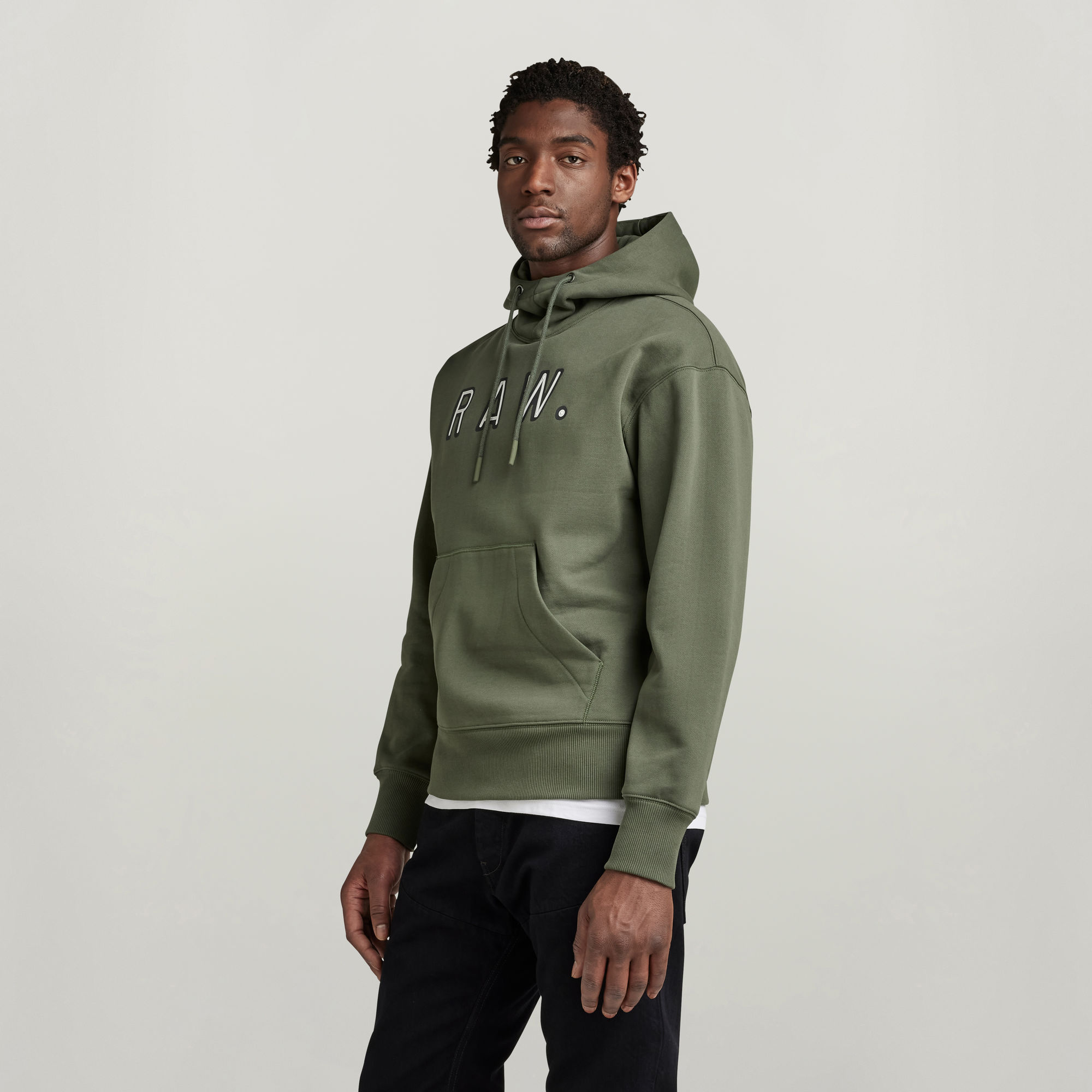 Vulcanic RAW Loose Hooded Sweater | Green | G-Star RAW®