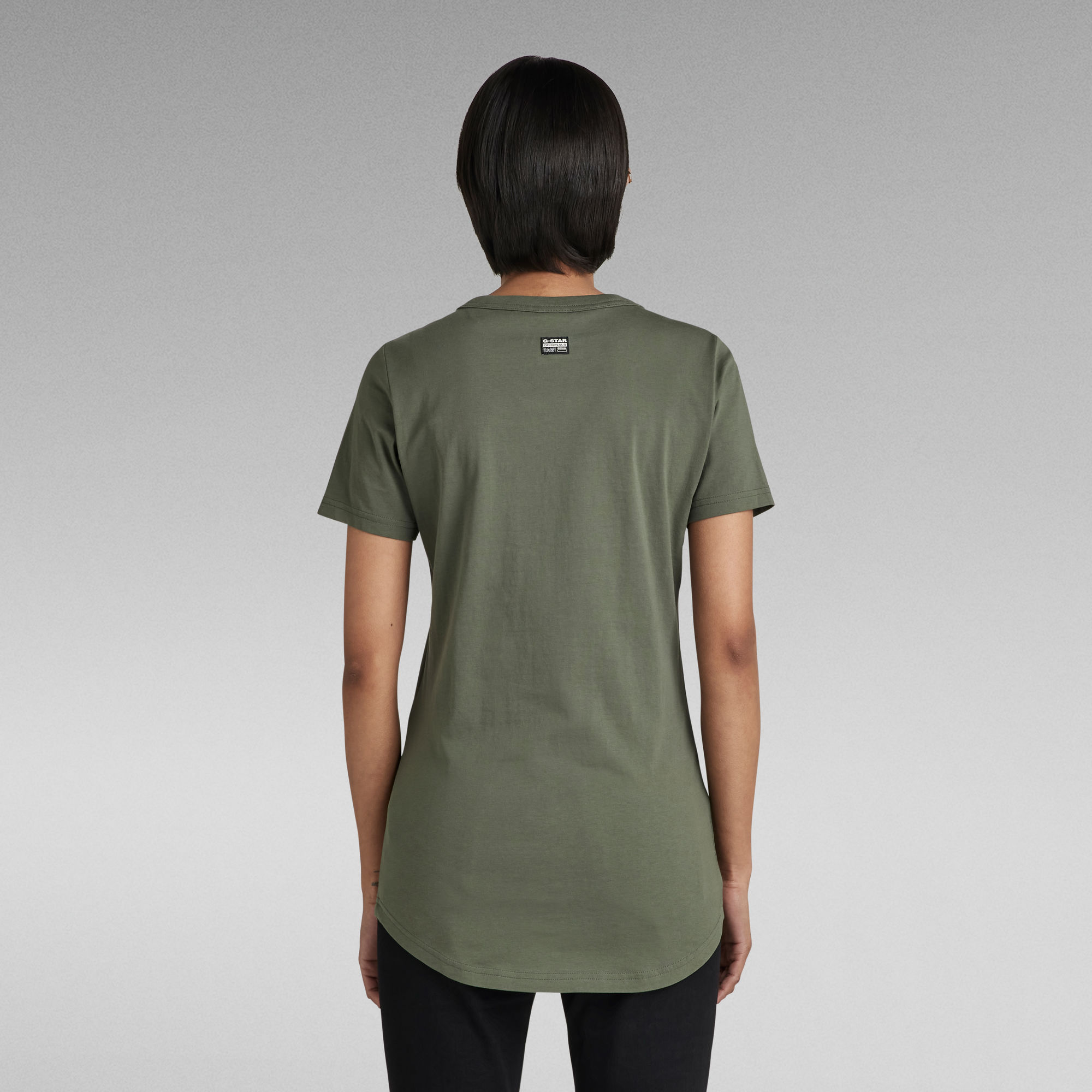 Mysid Long Slim Logo Top | Groen | G-Star RAW®