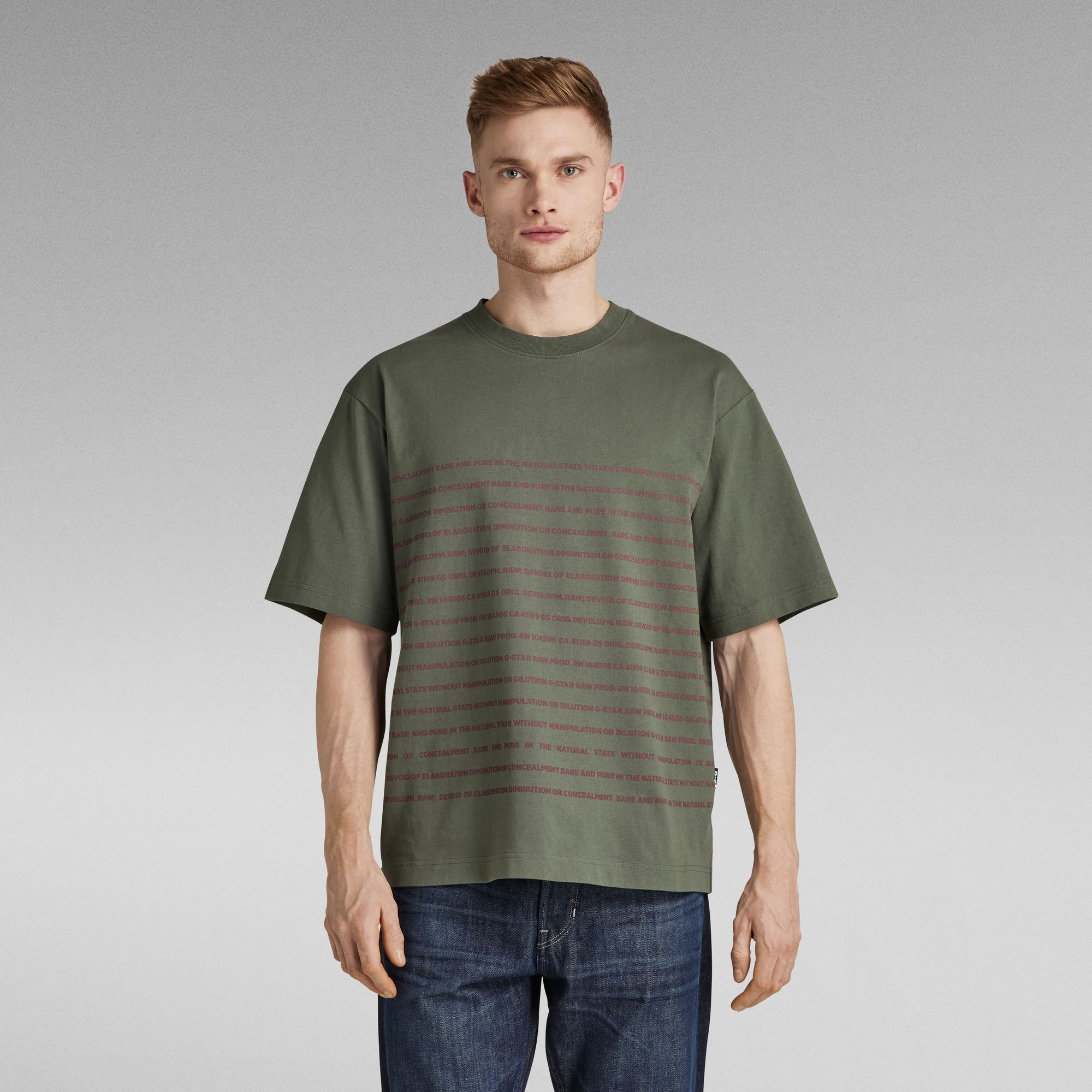 Text Stripe Boxy T-Shirt | Green | G-Star RAW®