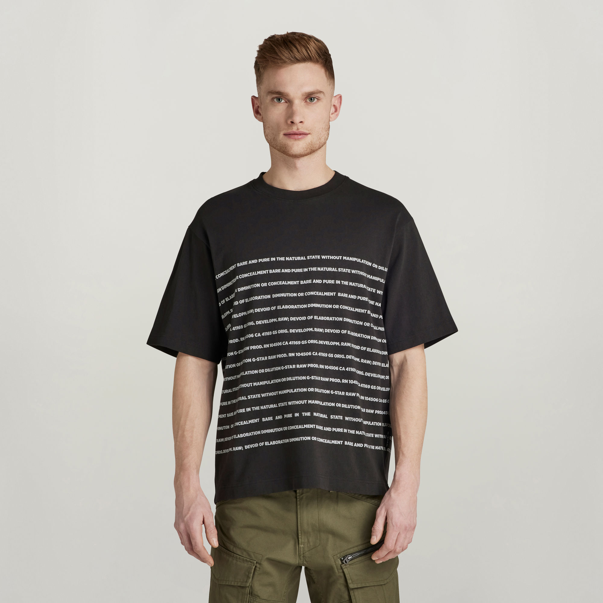 Text Stripe Boxy T-Shirt | Black | G-Star RAW®