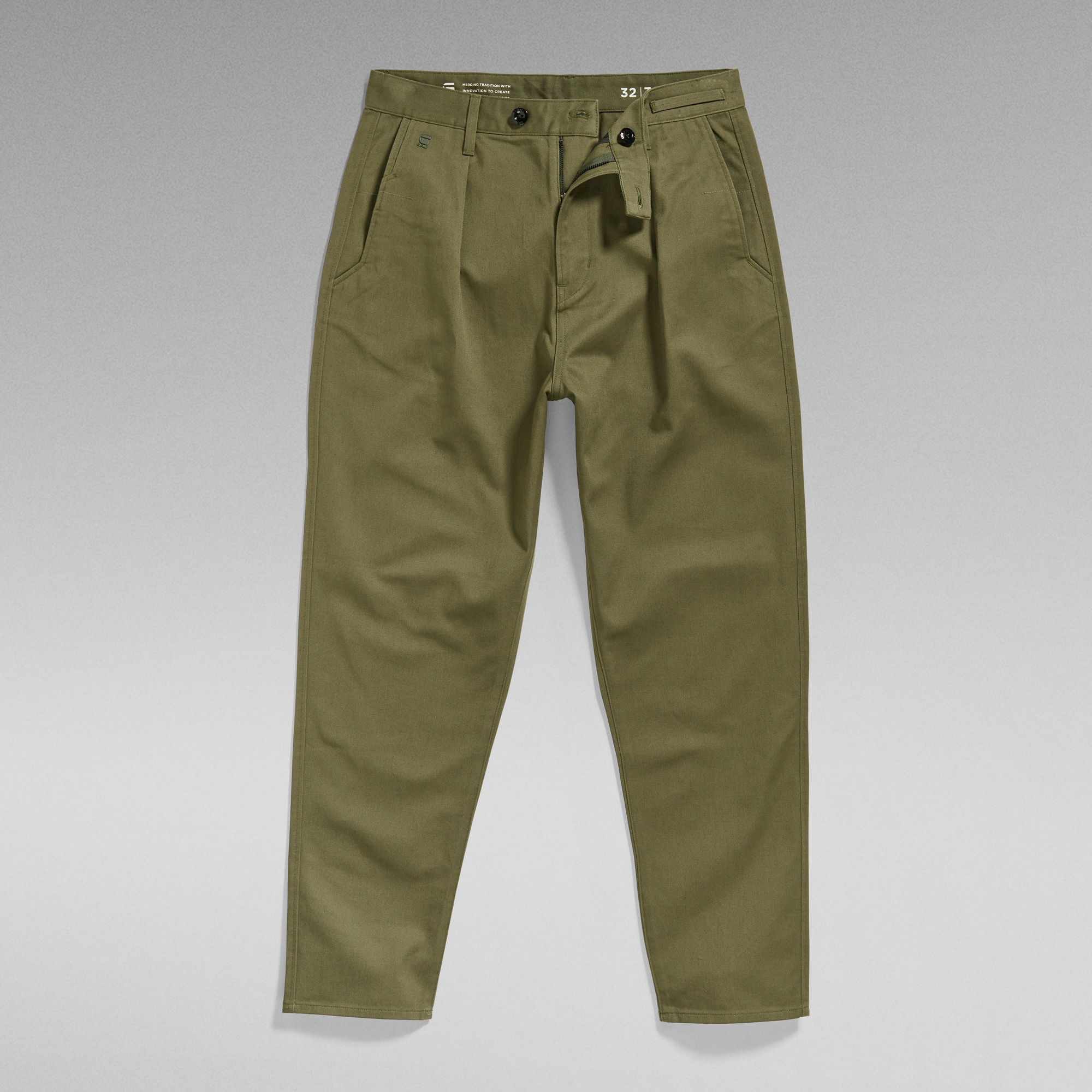 Unisex Pleated Relaxed Chino | Green | G-Star RAW®