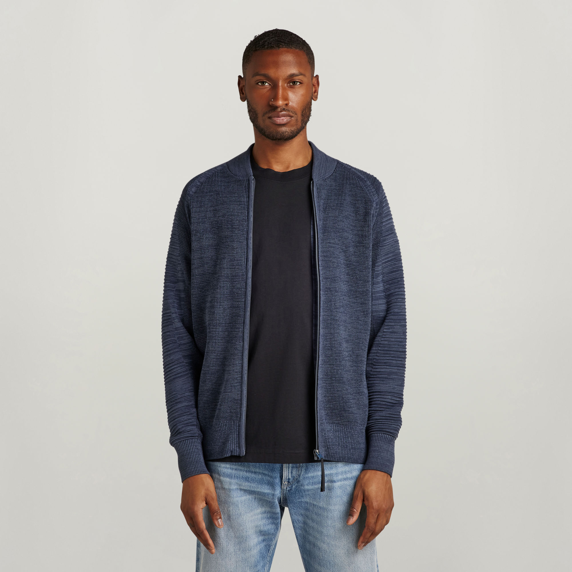 3D Biker Knitted Zip Through Sweater | Multi color | G-Star RAW®