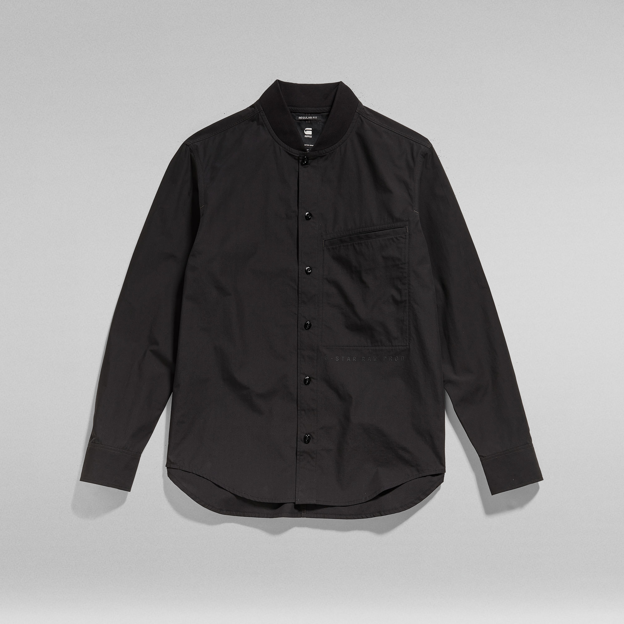 Rib Collar Regular Shirt | Black | G-Star RAW®