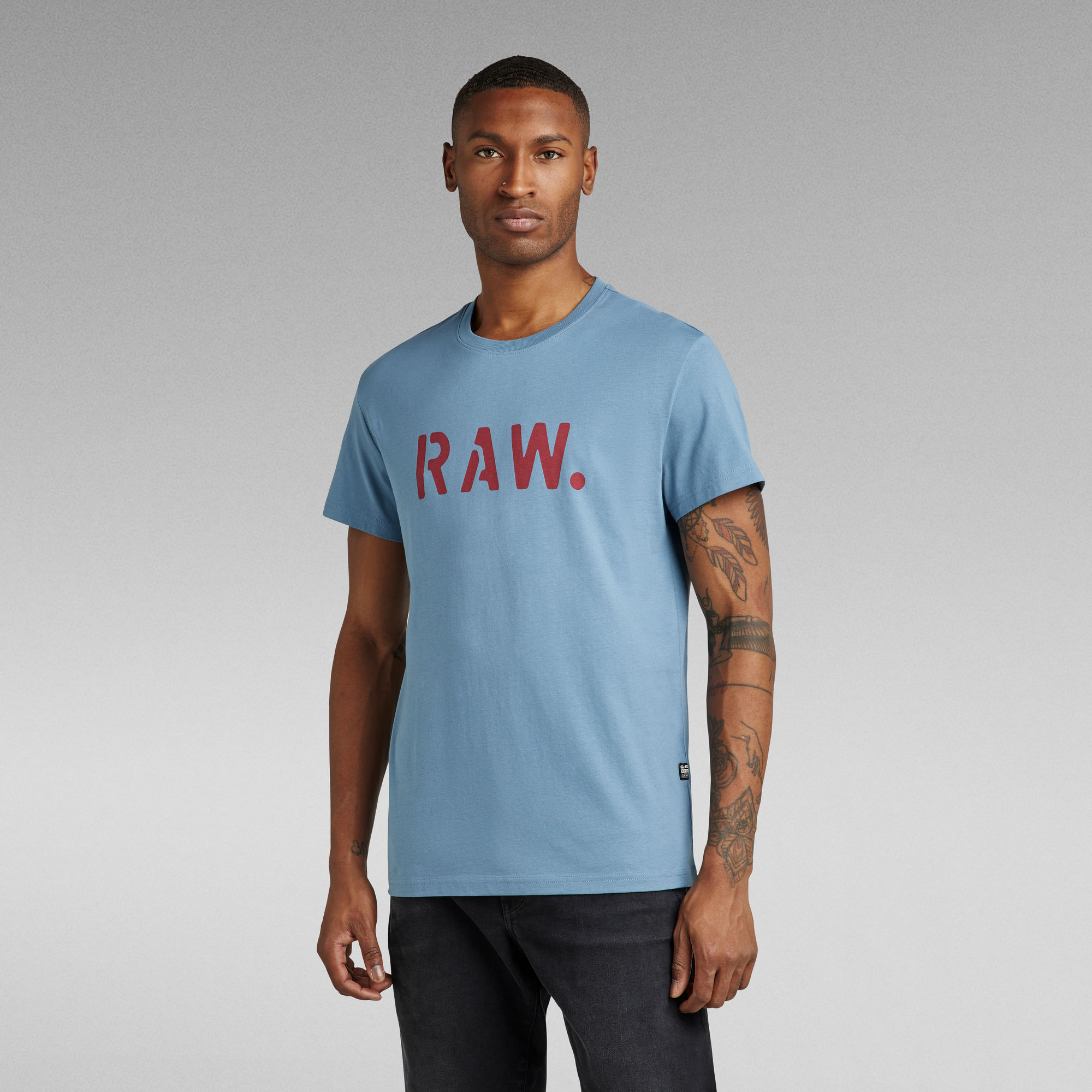 Stencil RAW T-Shirt | Medium blue | G-Star RAW®