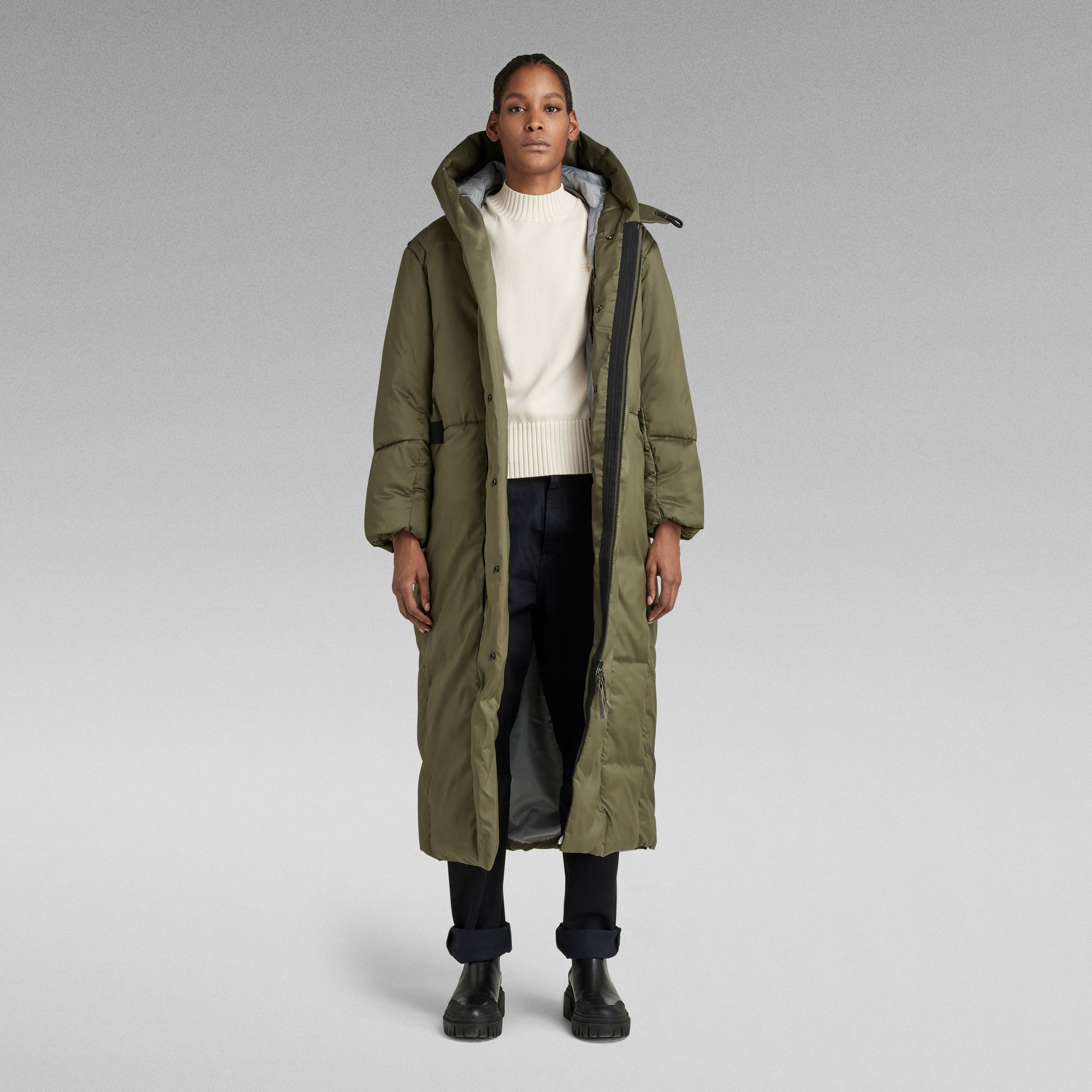 G - Whistler Padded Extra Long Parka | Green | G-Star RAW®