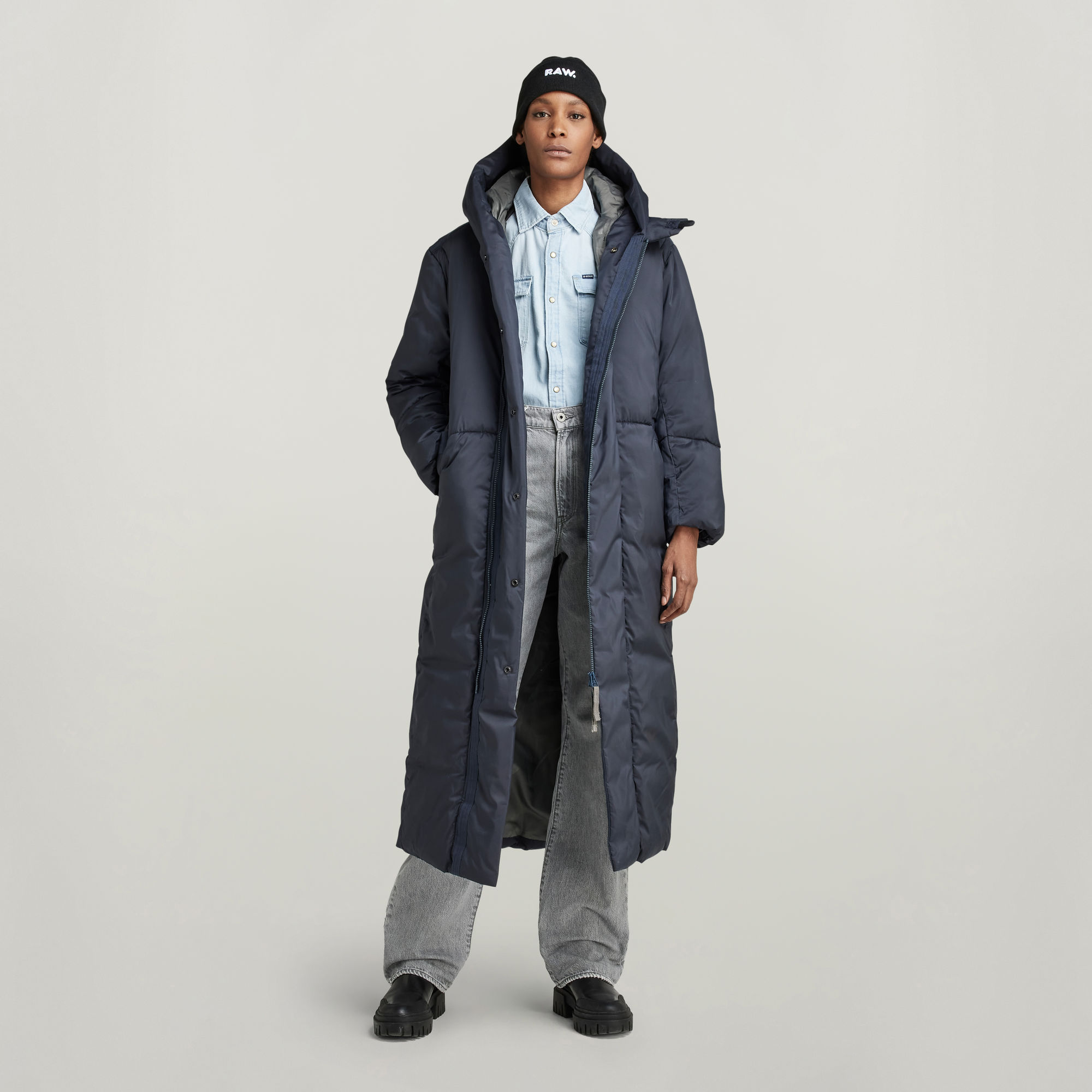 G - Whistler Padded Extra Long Parka | Dark blue | G-Star RAW®