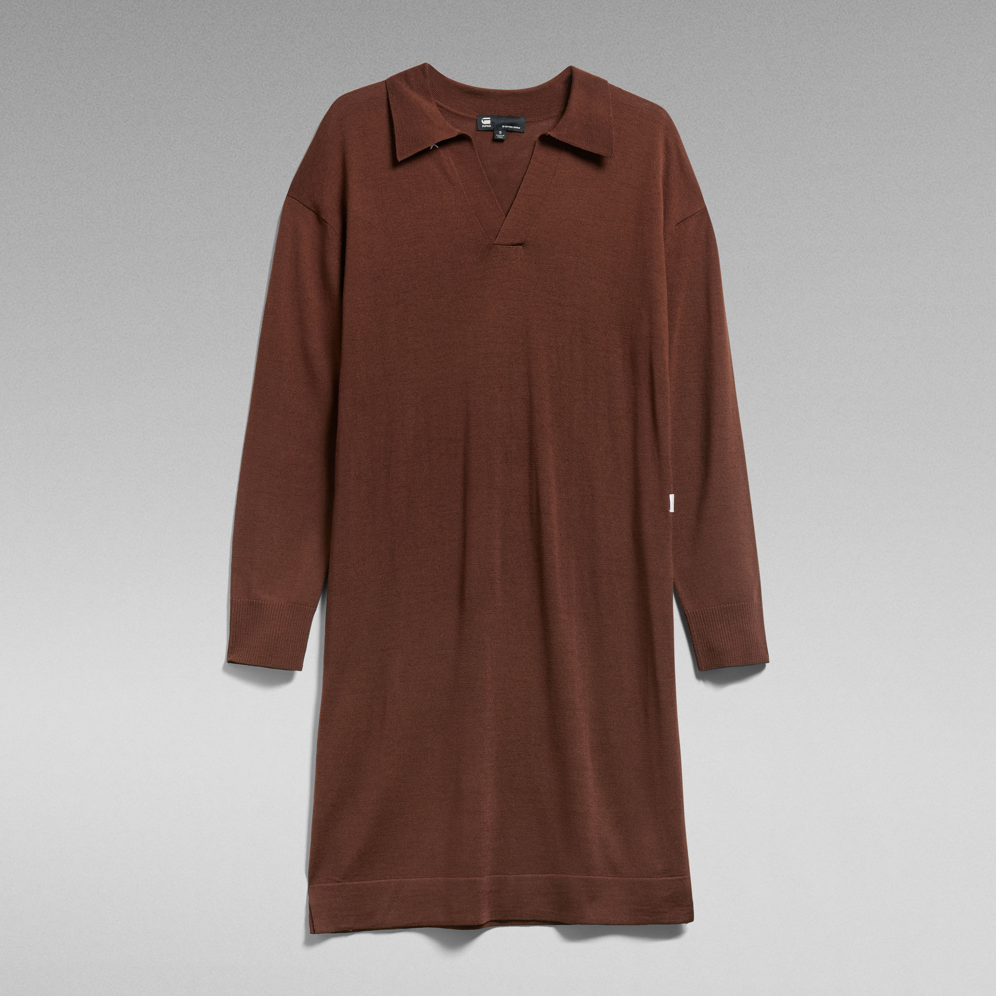 Knitted Polo Dress | Women | Brown | G-Star RAW®