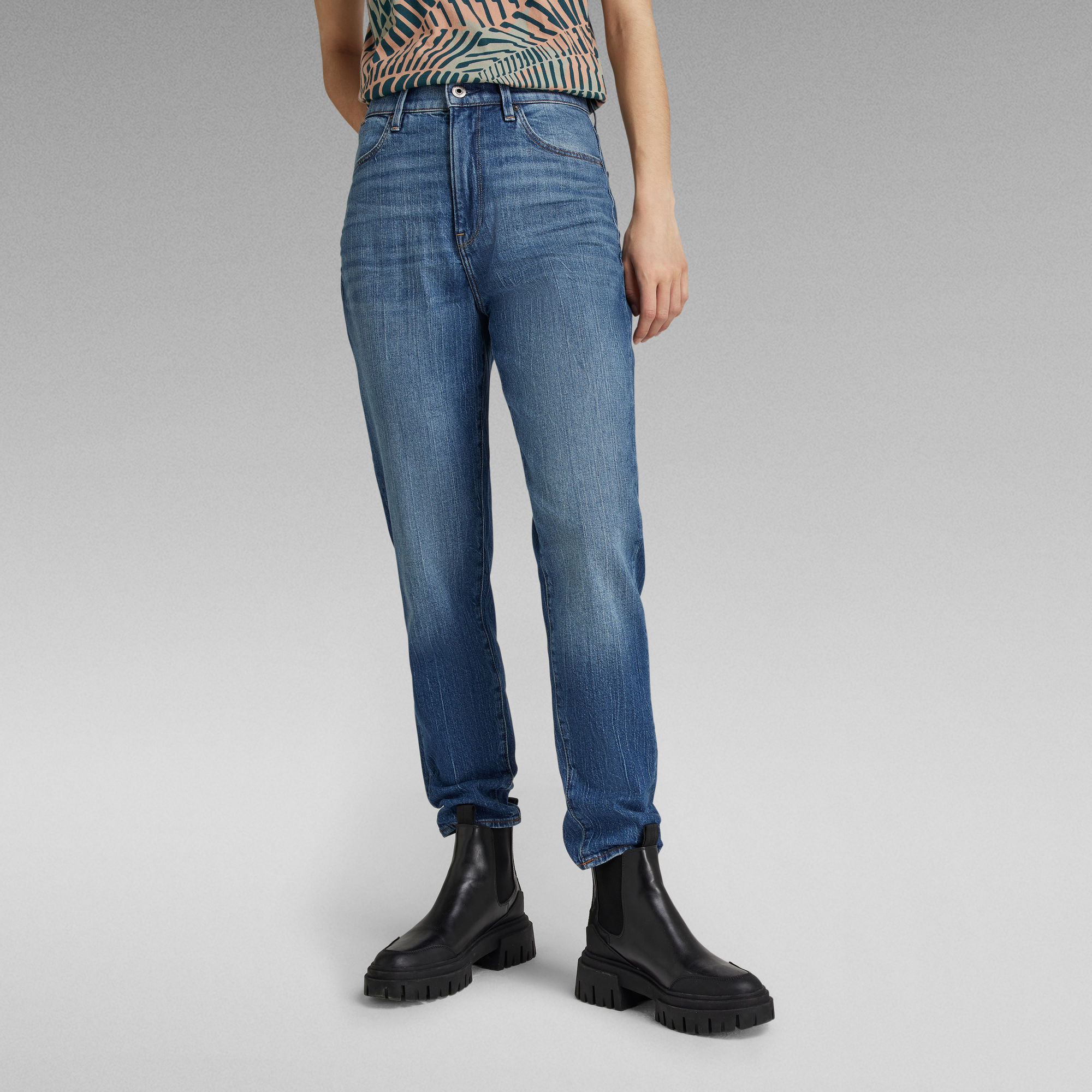 Janeh Ultra High Mom Ankle Jeans | Medium blue | G-Star RAW®