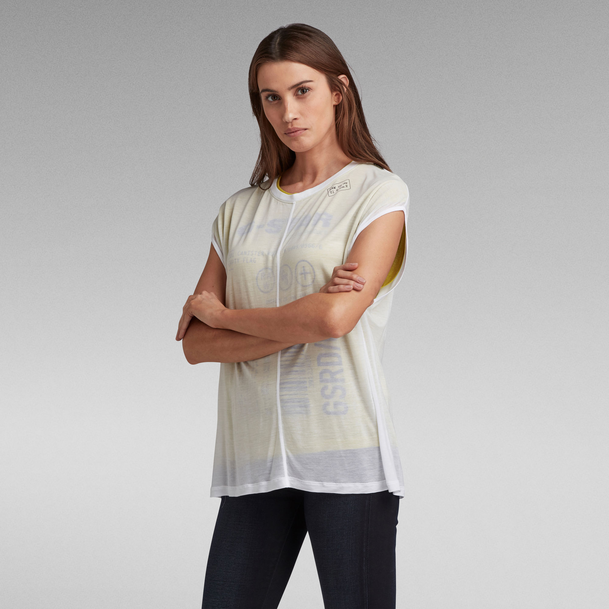 Originals Logo Layered Sheer T-Shirt | Multi color | G-Star RAW®