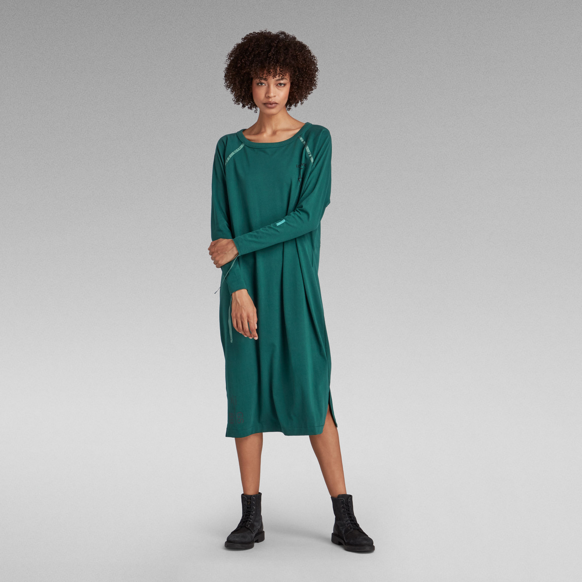 Raglan Back Snaps Dress | Green | G-Star RAW®