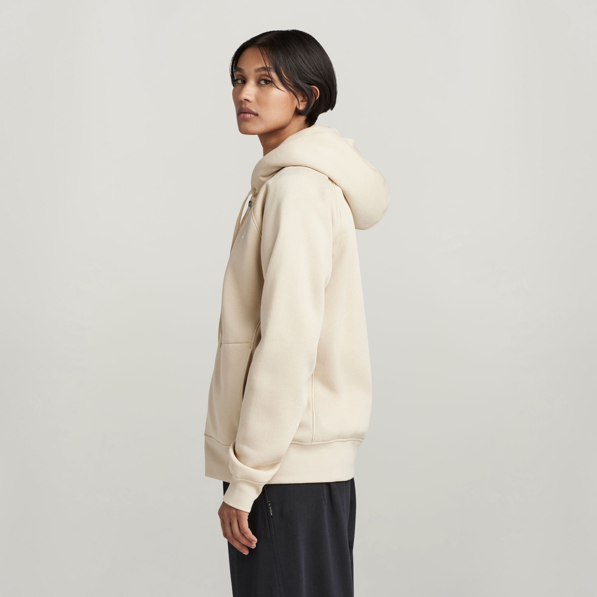 Premium Core 2.0 Hooded Zip Through Sweater | Beige | G-Star RAW®