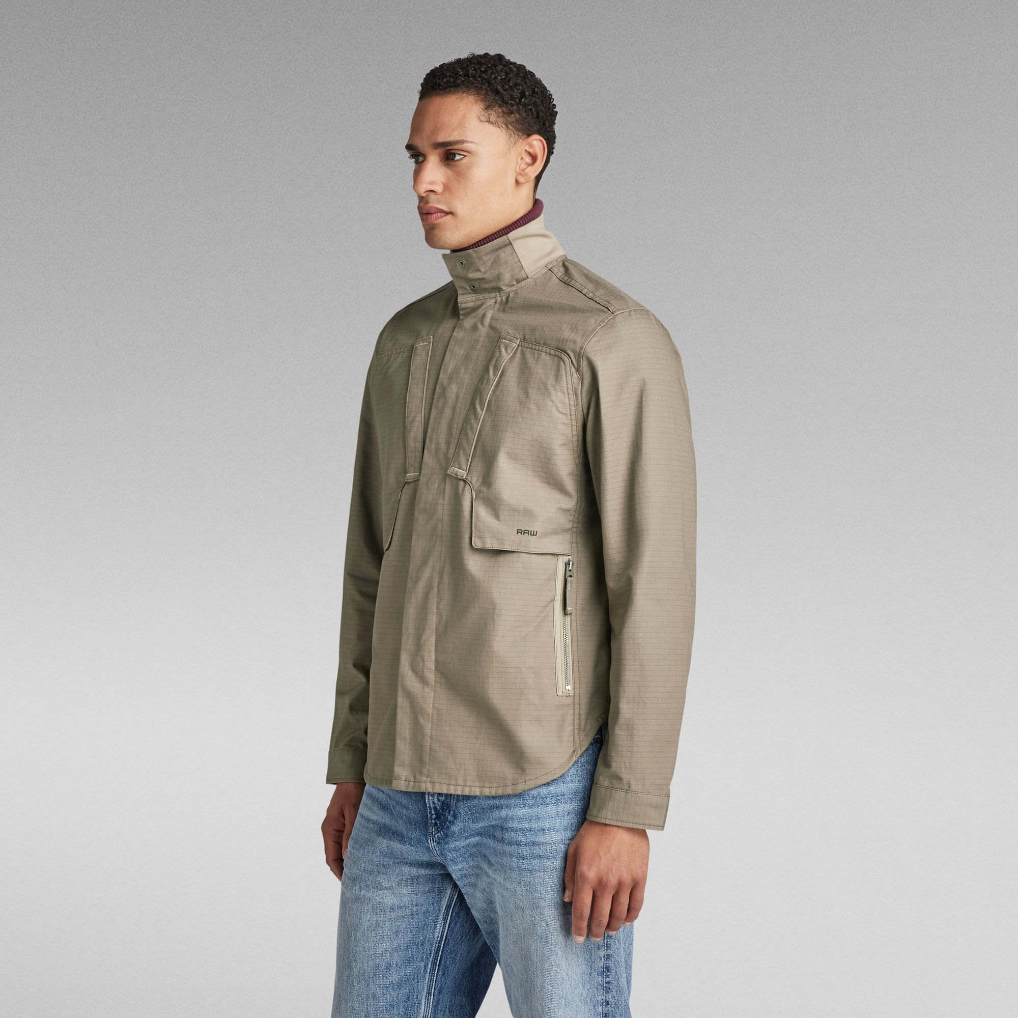 Utility Zip Overshirt | Brown | G-Star RAW®
