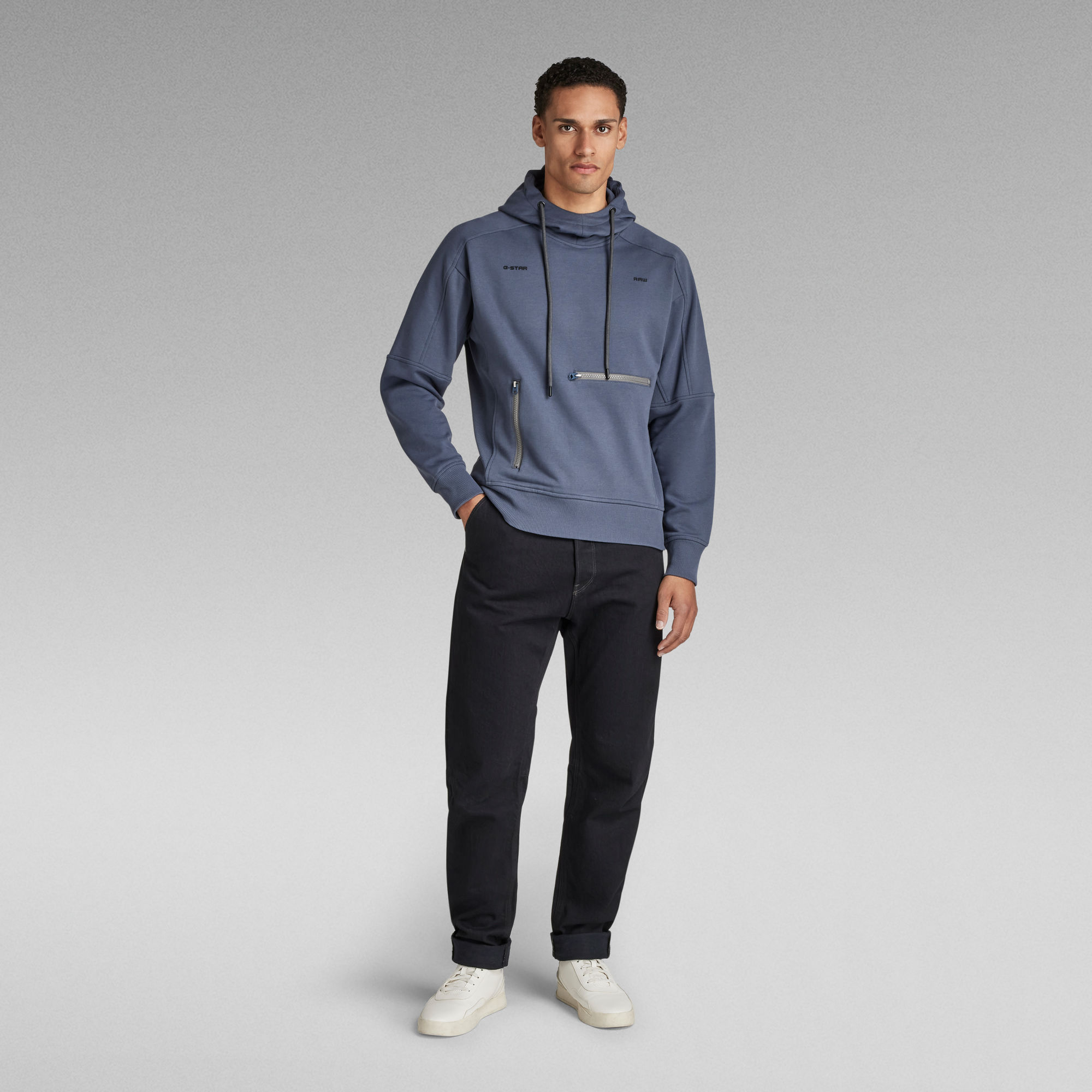 Moto Loose Hoodie | Medium blue | G-Star RAW®