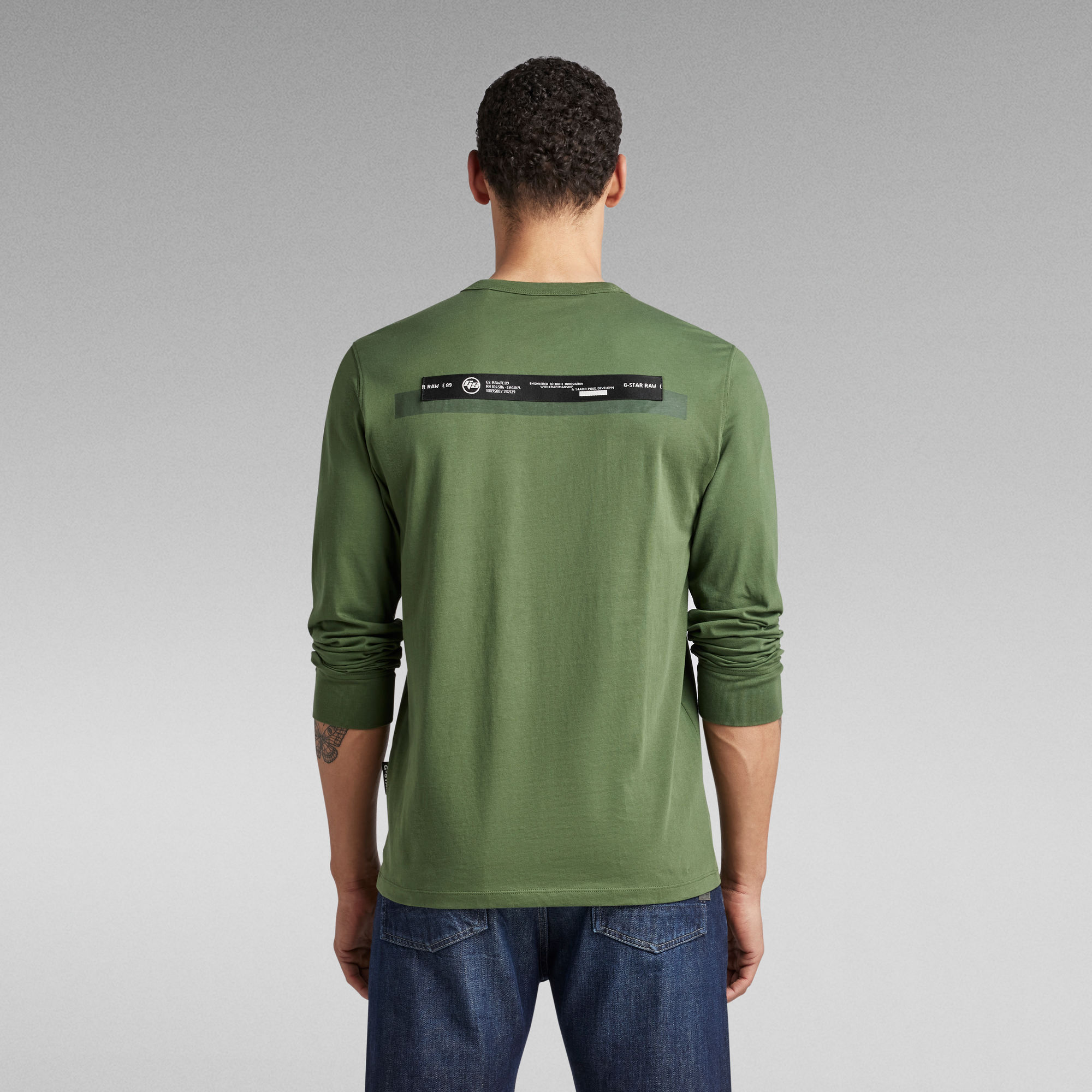 Back Double Logo Tape T-Shirt | Green | G-Star RAW®