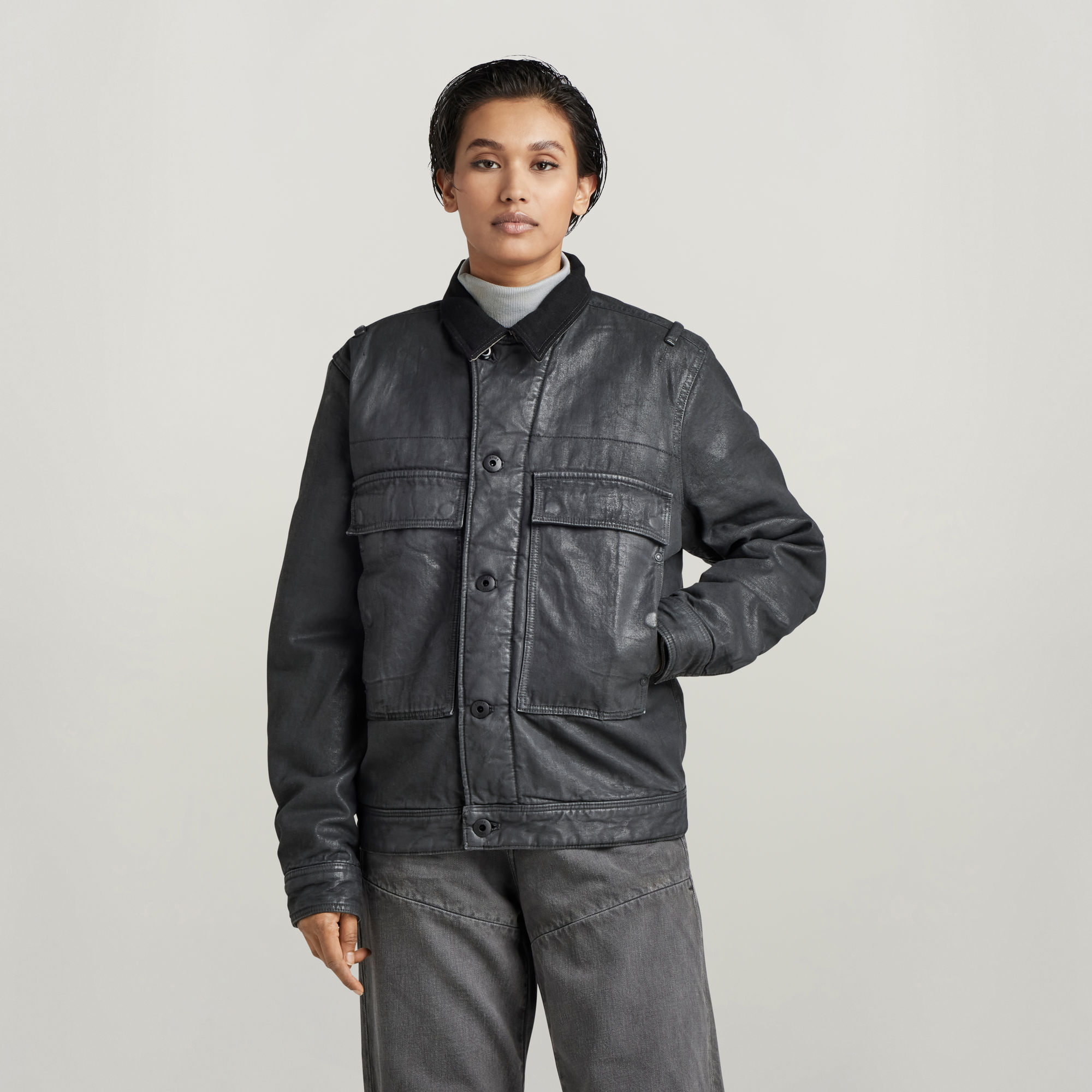 Unisex Utility Flap Pocket Lined Jacket | Black | G-Star RAW®