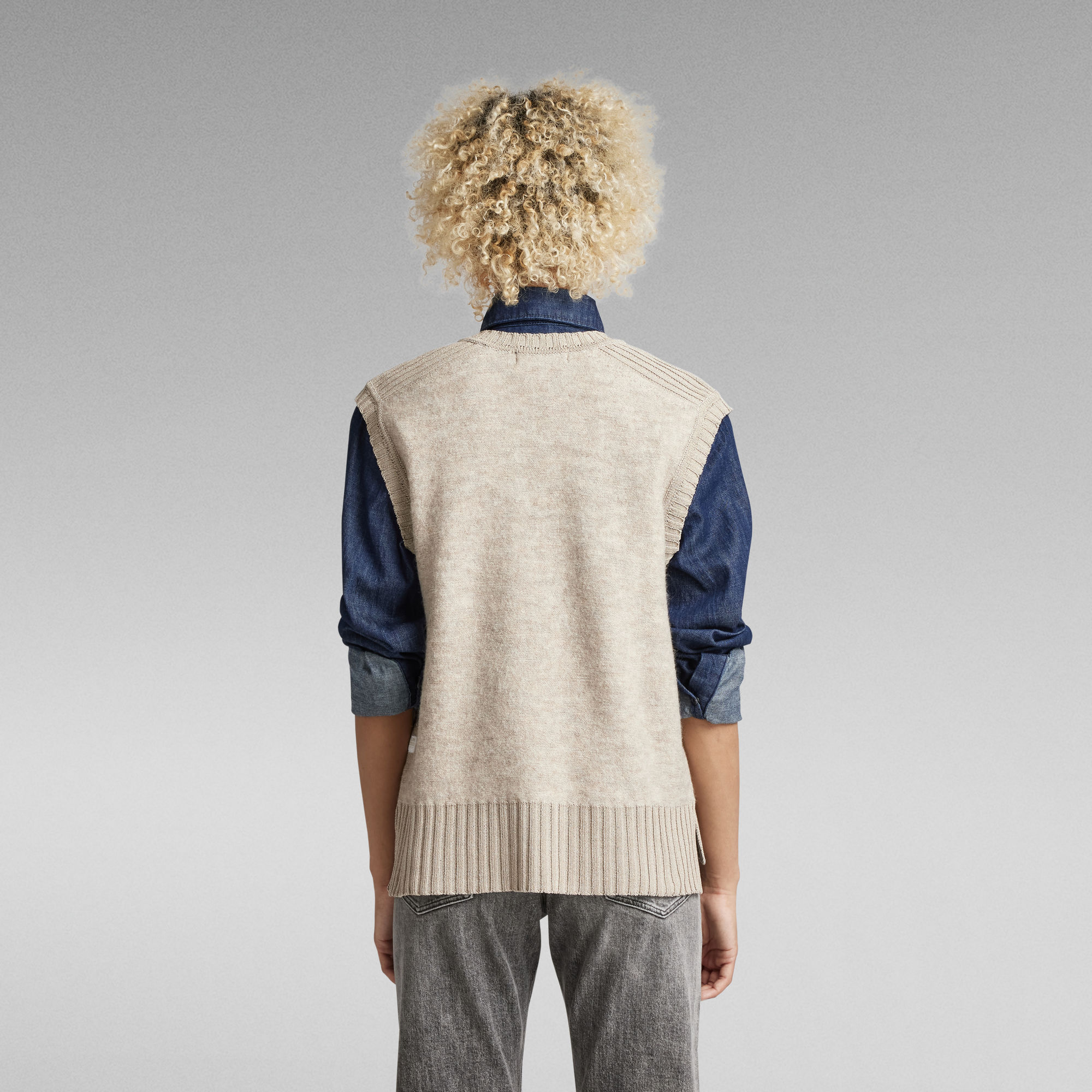 Knitted Slipover Vest Structure Loose | Beige | G-Star RAW®