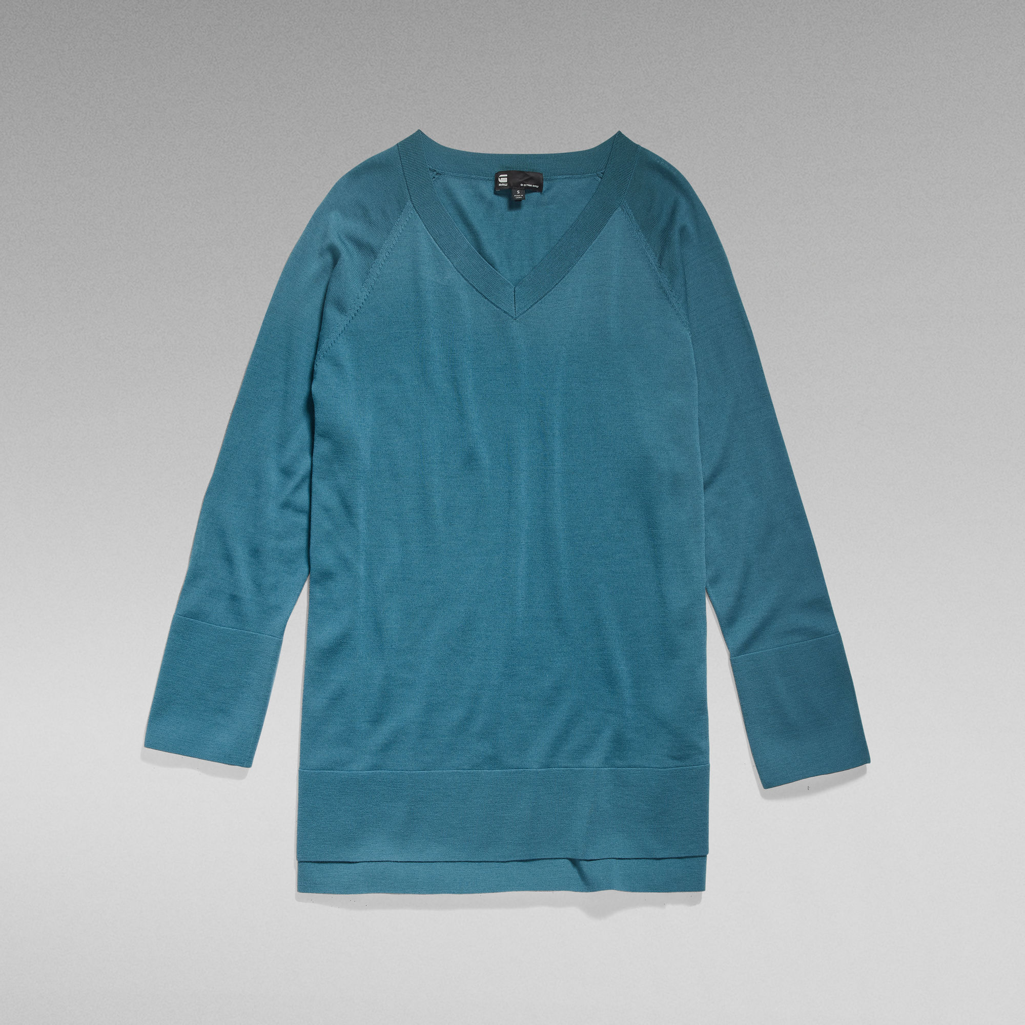 Oversized V-Neck Knitted Sweater | Medium blue | G-Star RAW®