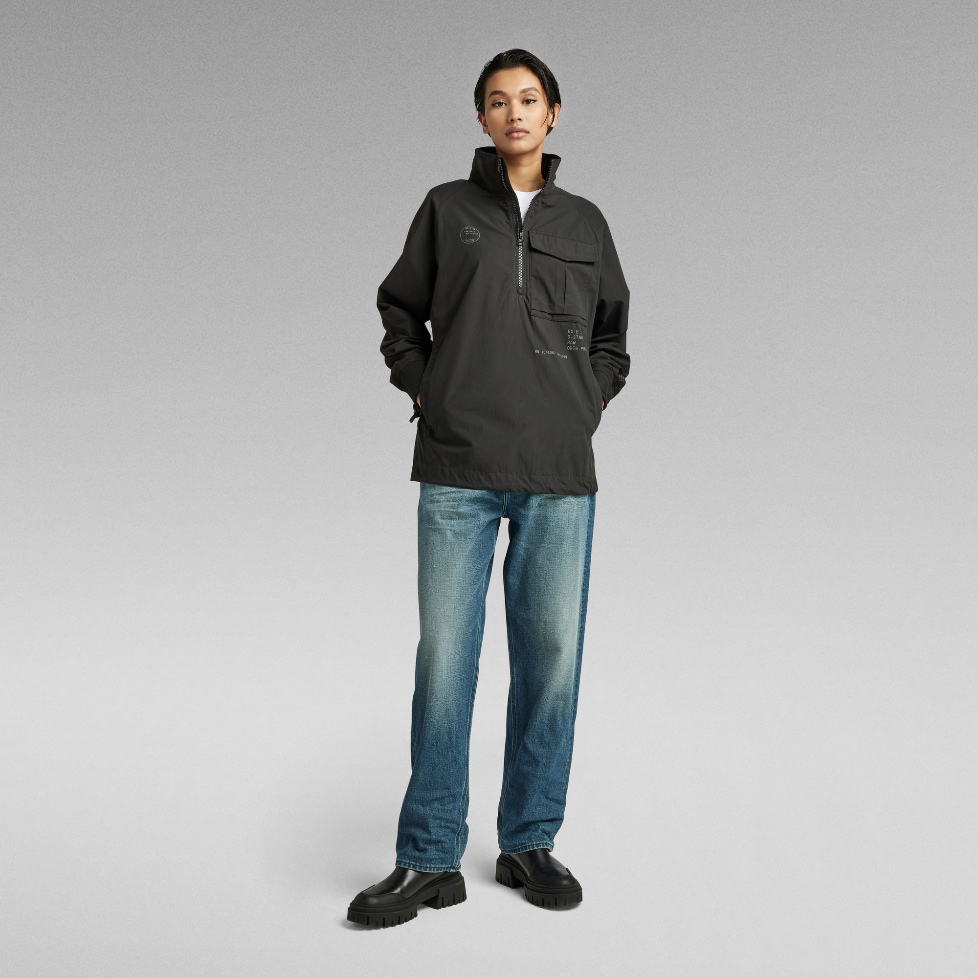 Unisex Half Zip Overshirt | Black | G-Star RAW®