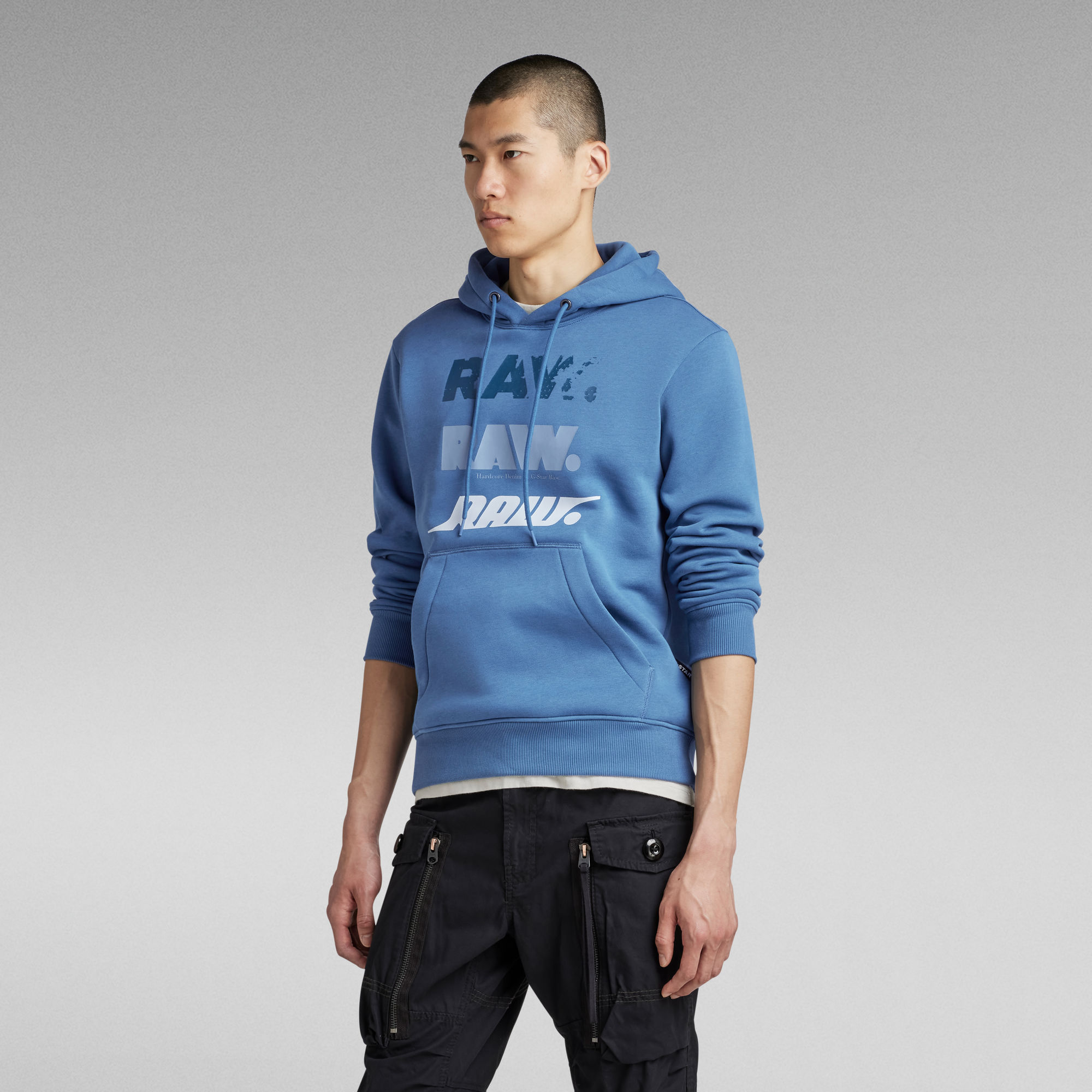 Triple Raw. Hoodie | Medium blue | G-Star RAW®