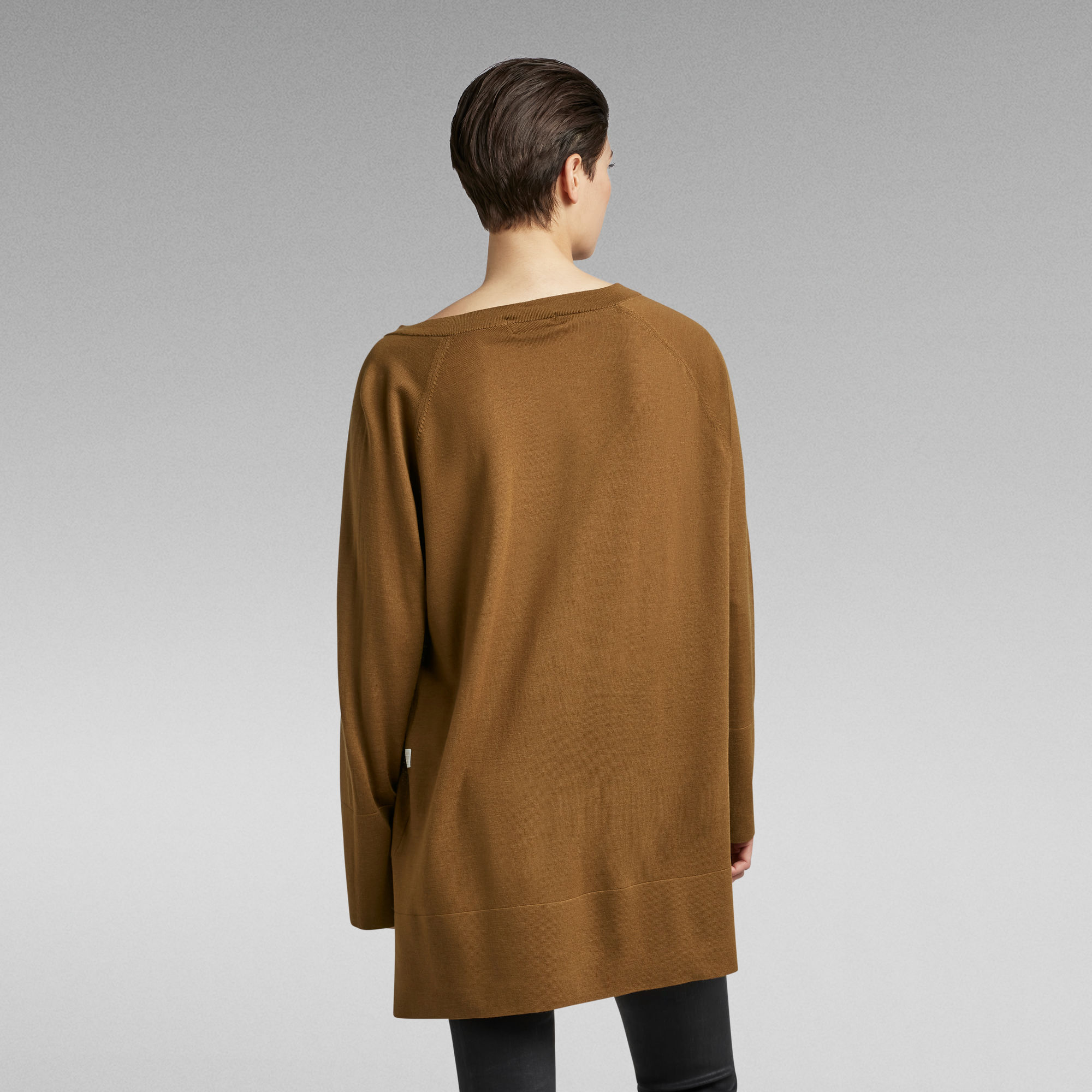 Oversized V-Neck Knitted Sweater | Brown | G-Star RAW®