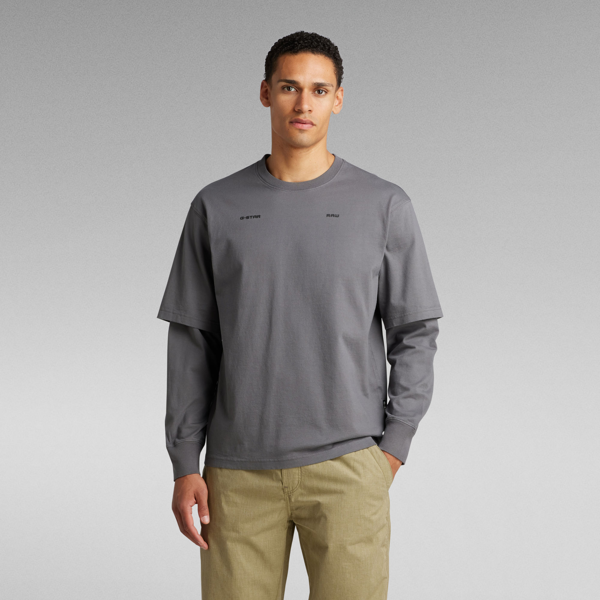 Unisex Boxy Double T-Shirt | Grey | G-Star RAW®