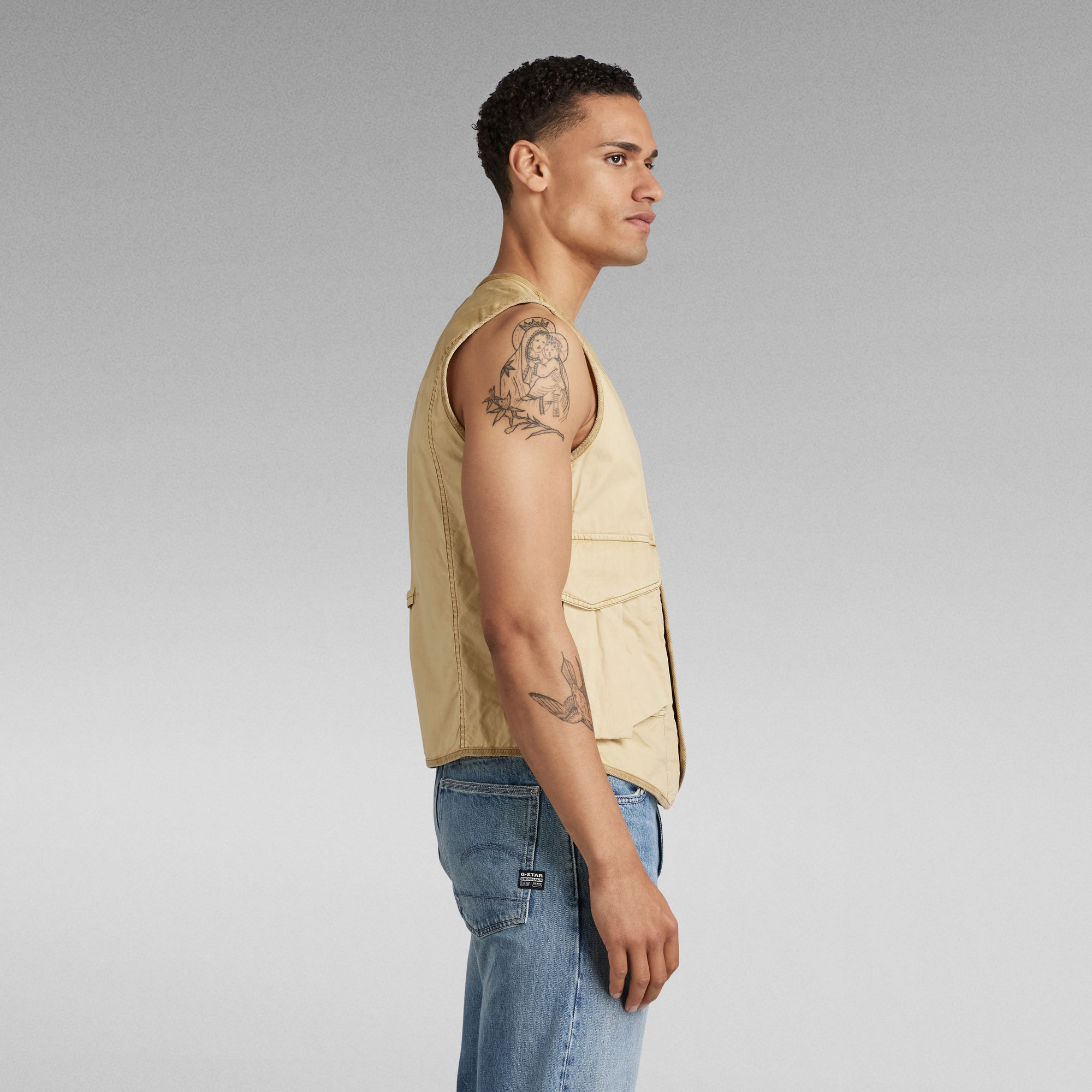 Washed Cargo Vest | Beige | G-Star RAW®