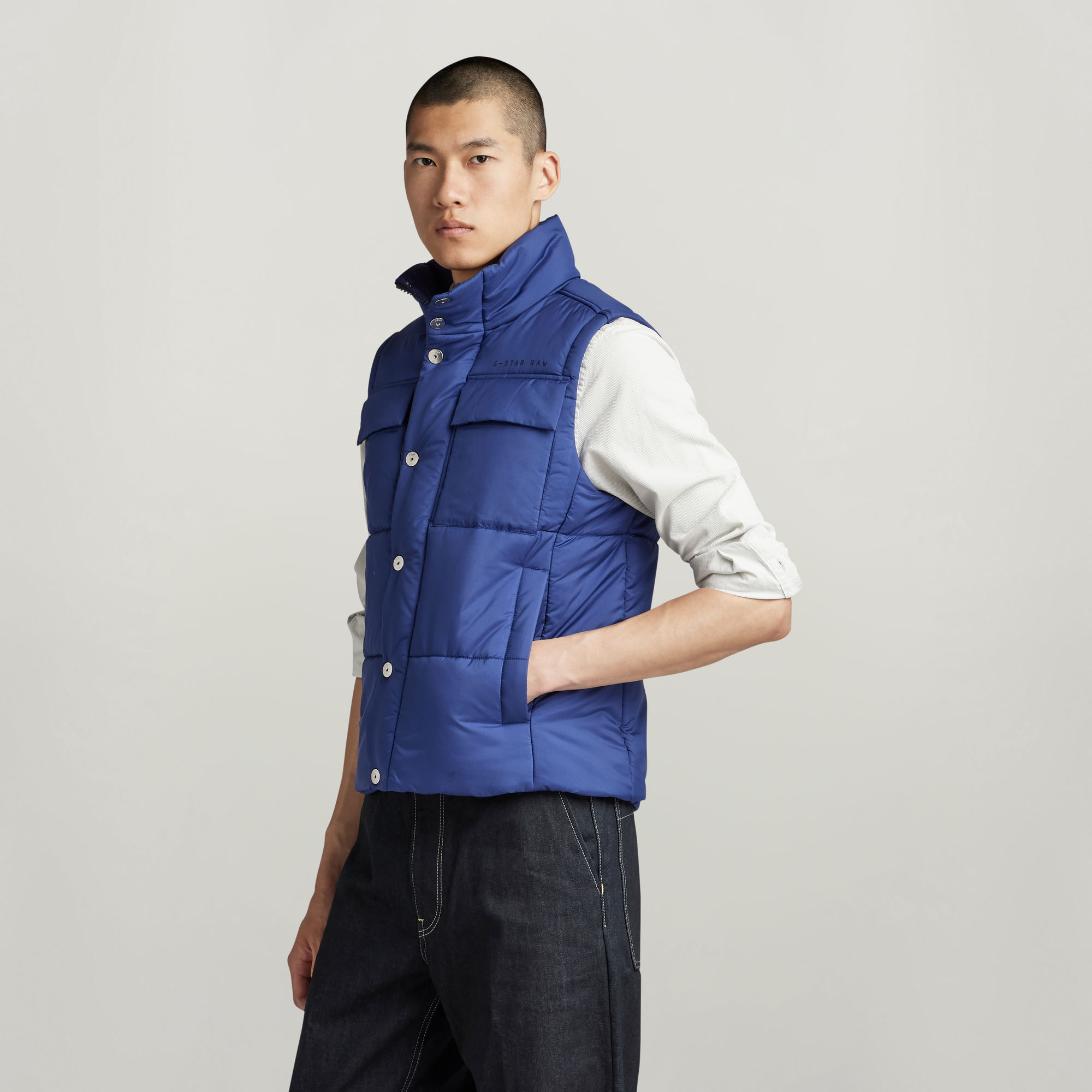 Foundation Padded Vest | Medium blue | G-Star RAW®