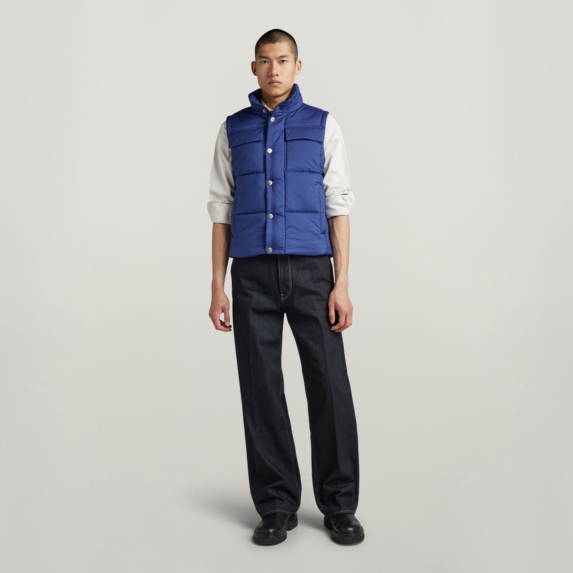 Foundation Padded Vest | Medium blue | G-Star RAW®