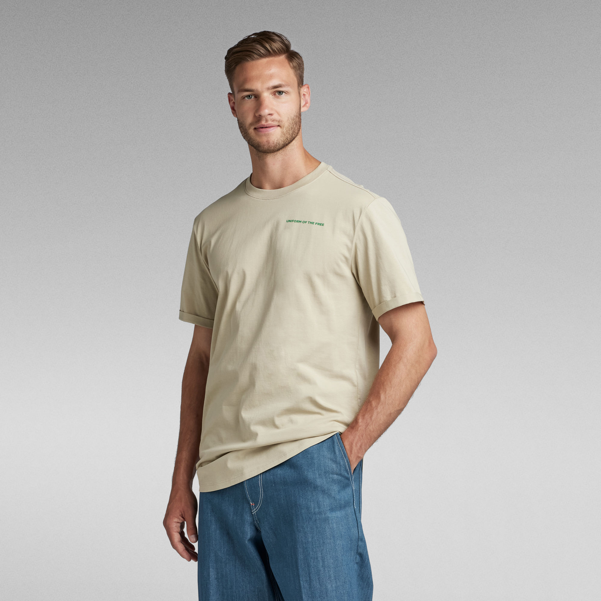 Lash Back Text T-Shirt | Beige | G-Star RAW®