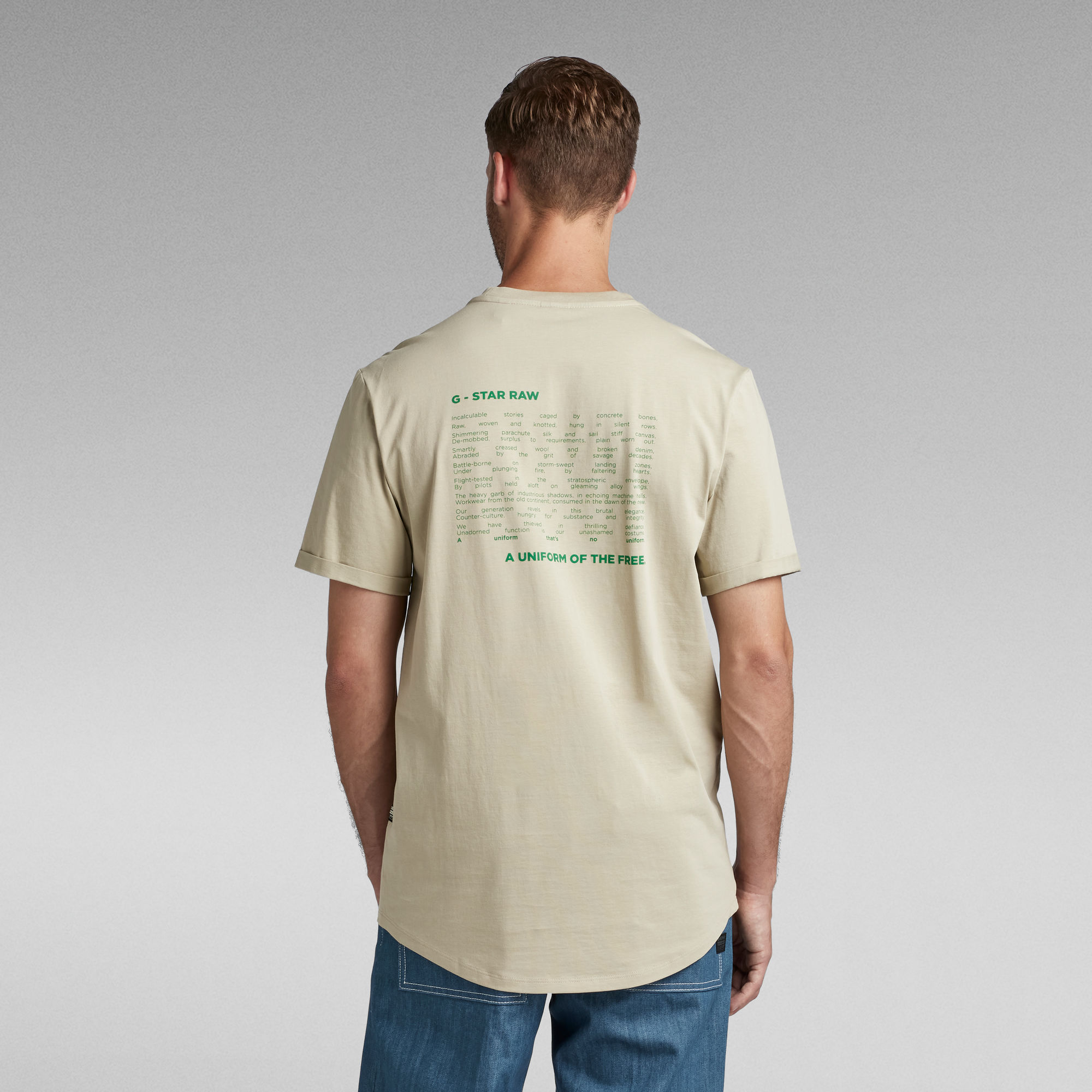 Lash Back Text T-Shirt | Beige | G-Star RAW®