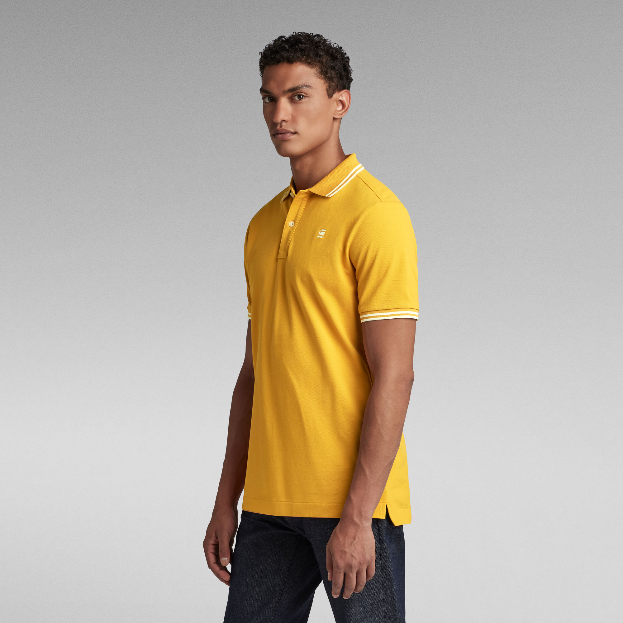 Dunda Slim Stripe Polo | Yellow | G-Star RAW®