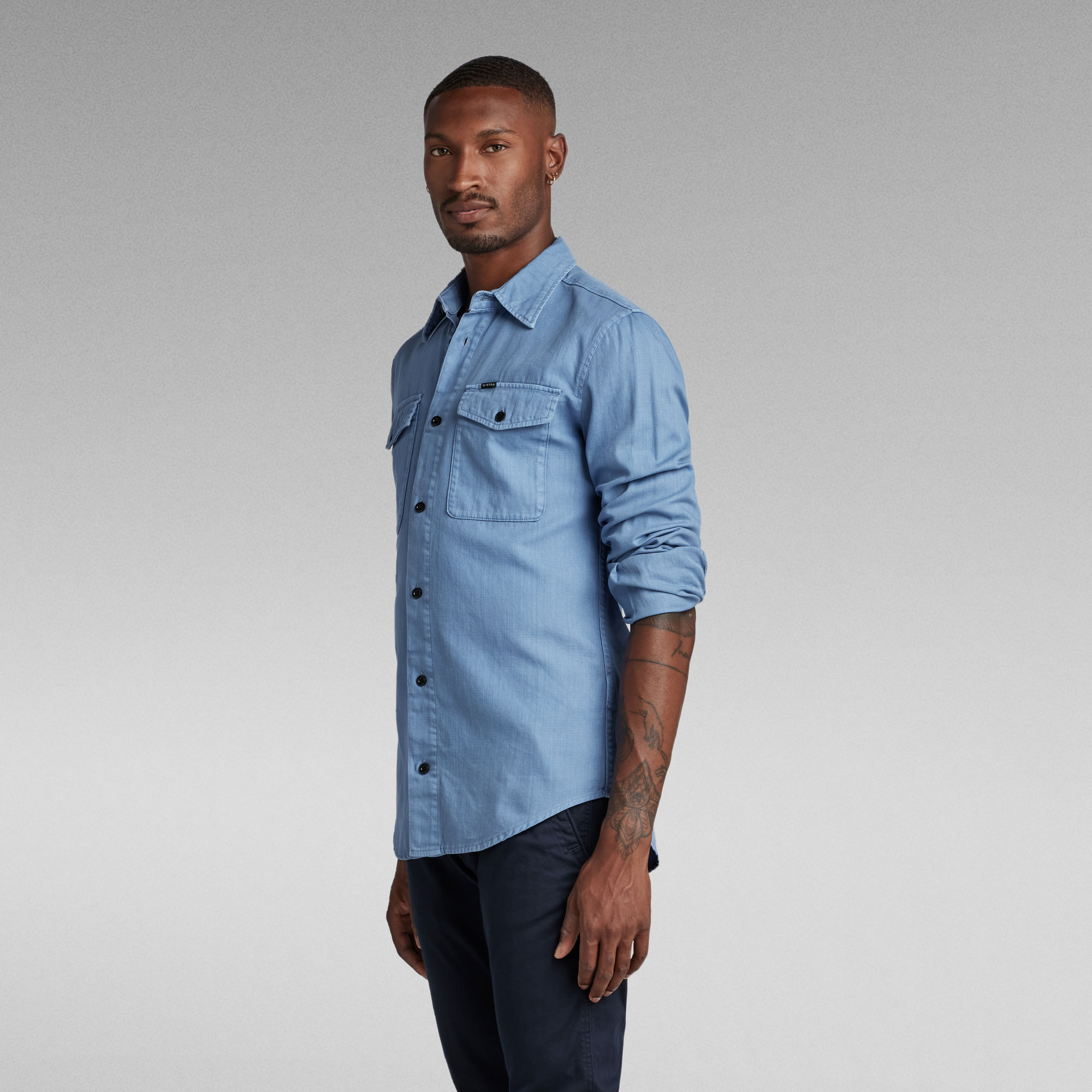 Marine Slim Shirt | Medium blue | G-Star RAW®
