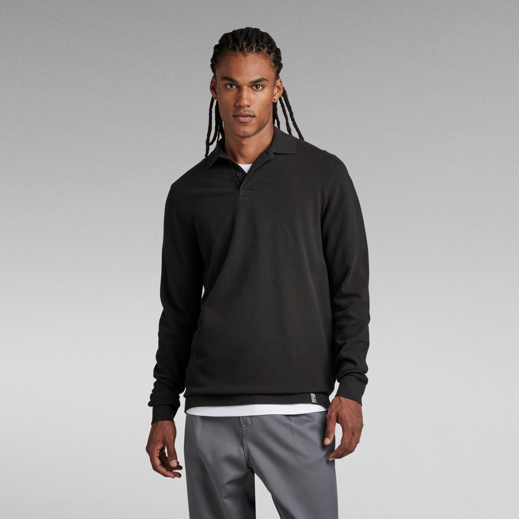 Essential Polo Long Sleeve | Black | G-Star RAW® ZA