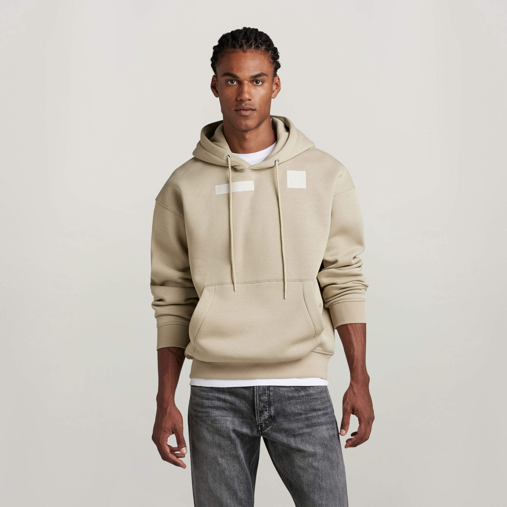 Velcro Loose Hoodie | Beige | G-Star RAW®