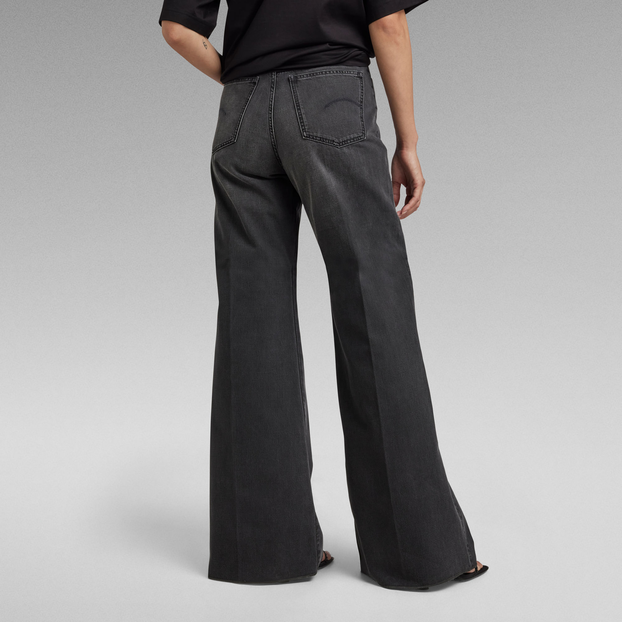 Deck Ultra High Wide Leg Jeans | Black | G-Star RAW®