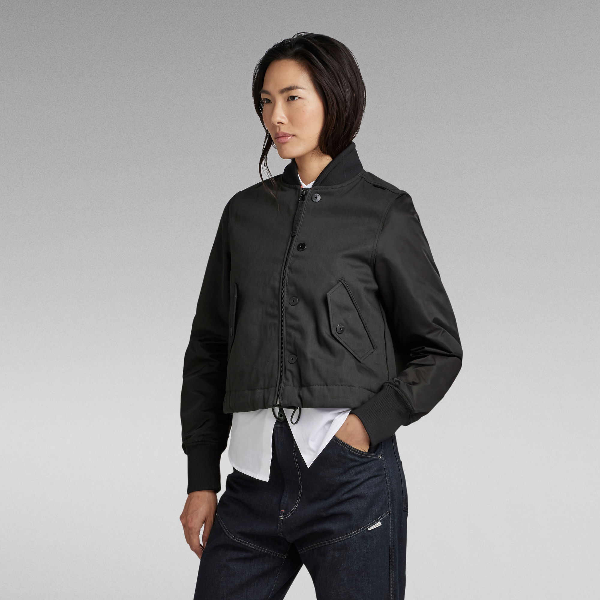 Drawstring Bomber Jacket | Black | G-Star RAW®