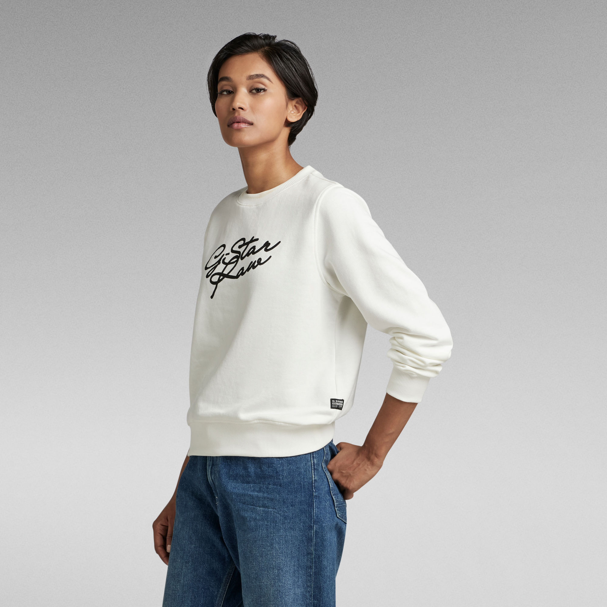 Cursive Graphic Sweater | White | G-Star RAW®