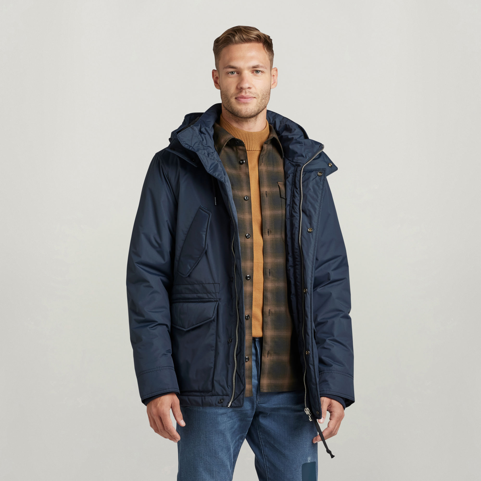 Vodan Padded Hooded Jacket | Dark blue | G-Star RAW®