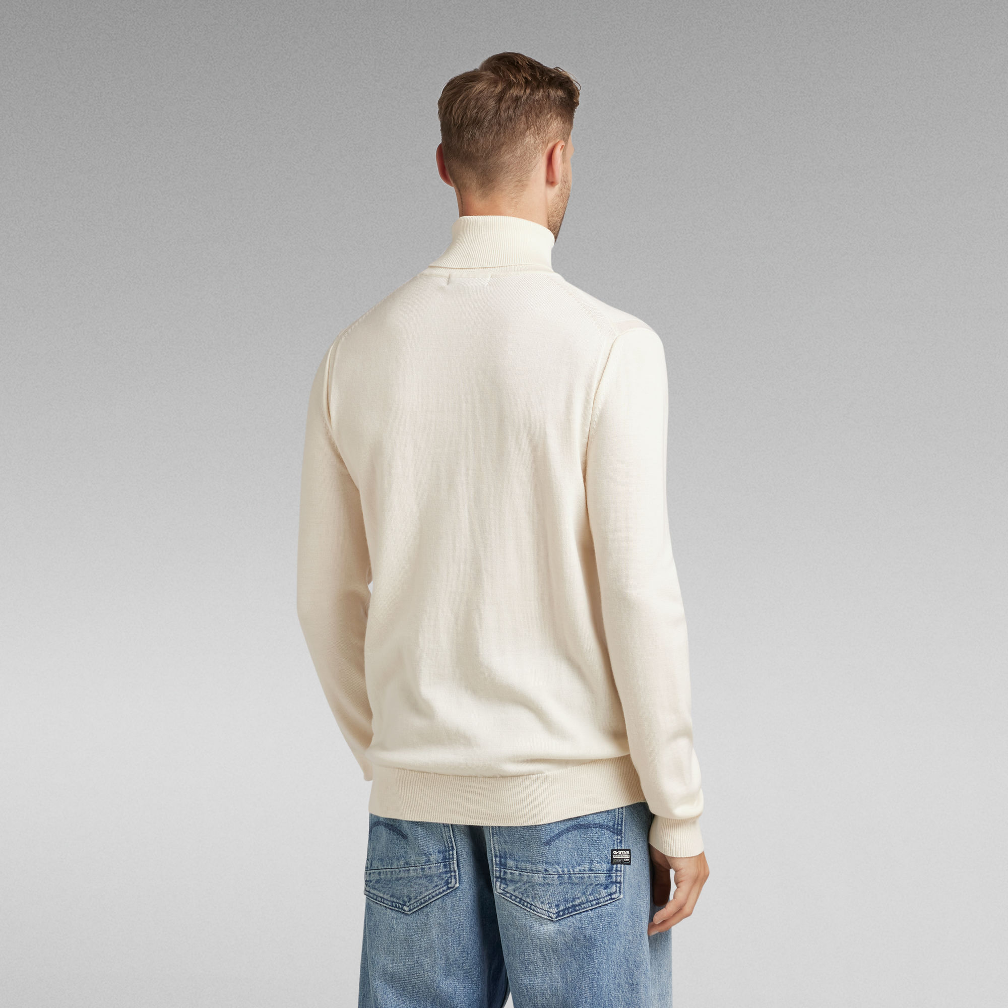 Premium Core Turtle Neck Knitted Sweater | White | G-Star RAW®