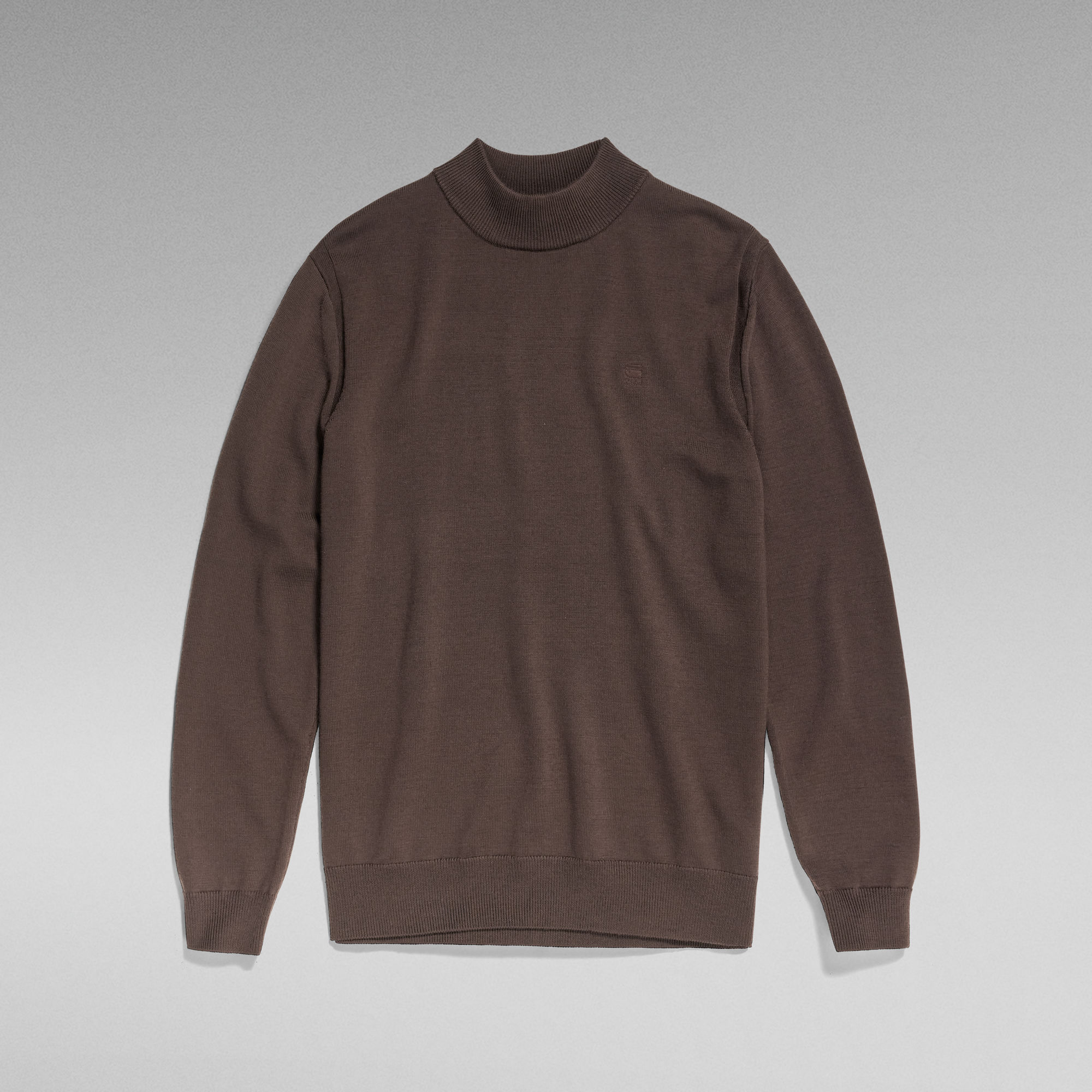 Premium Core Mock Turtle Knitted Sweater | Brown | G-Star RAW®