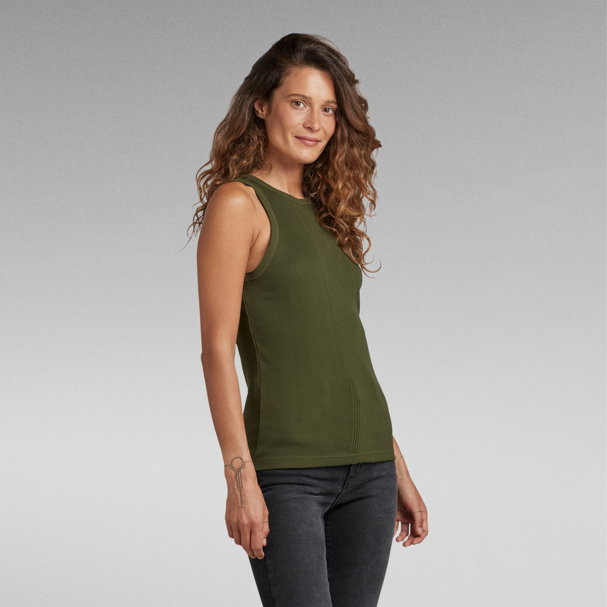 Engineered Rib Tank Top C | Green | G-Star RAW®