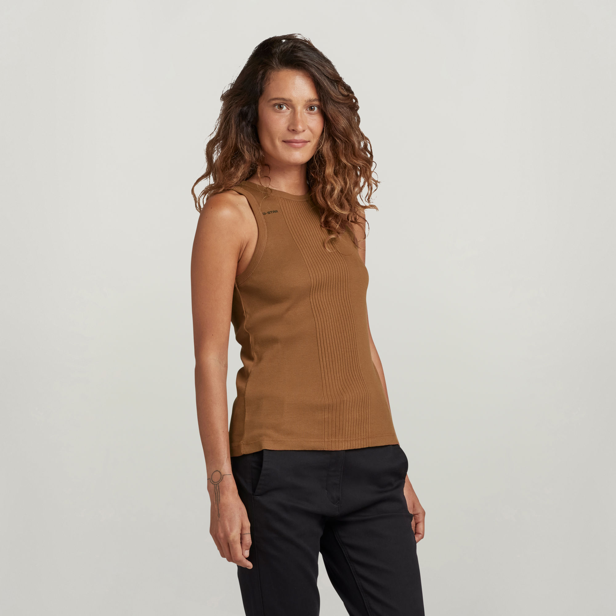 Engineered Rib Tank Top | Brown | G-Star RAW®