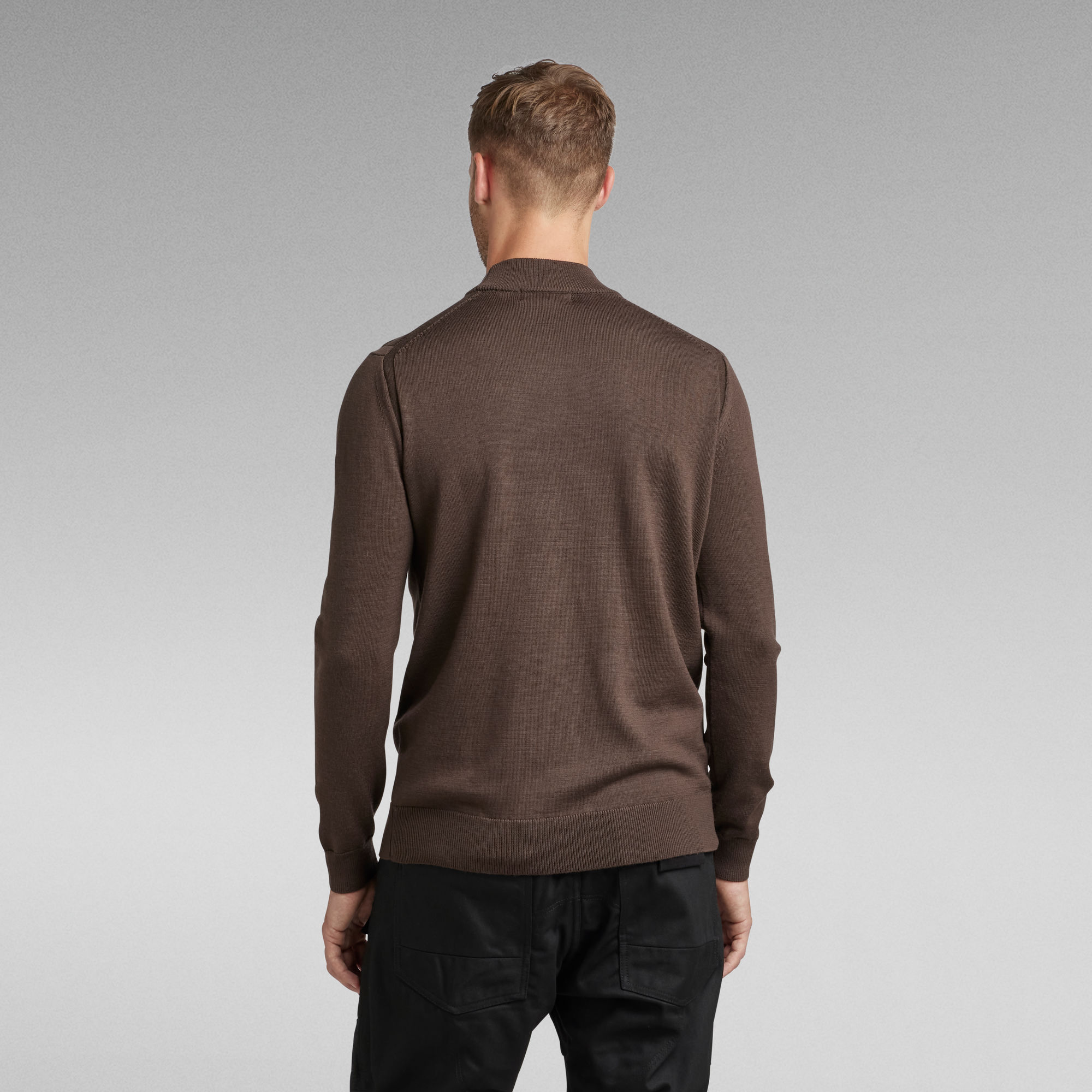 Premium Core Mock Turtle Knitted Sweater | Brown | G-Star RAW®