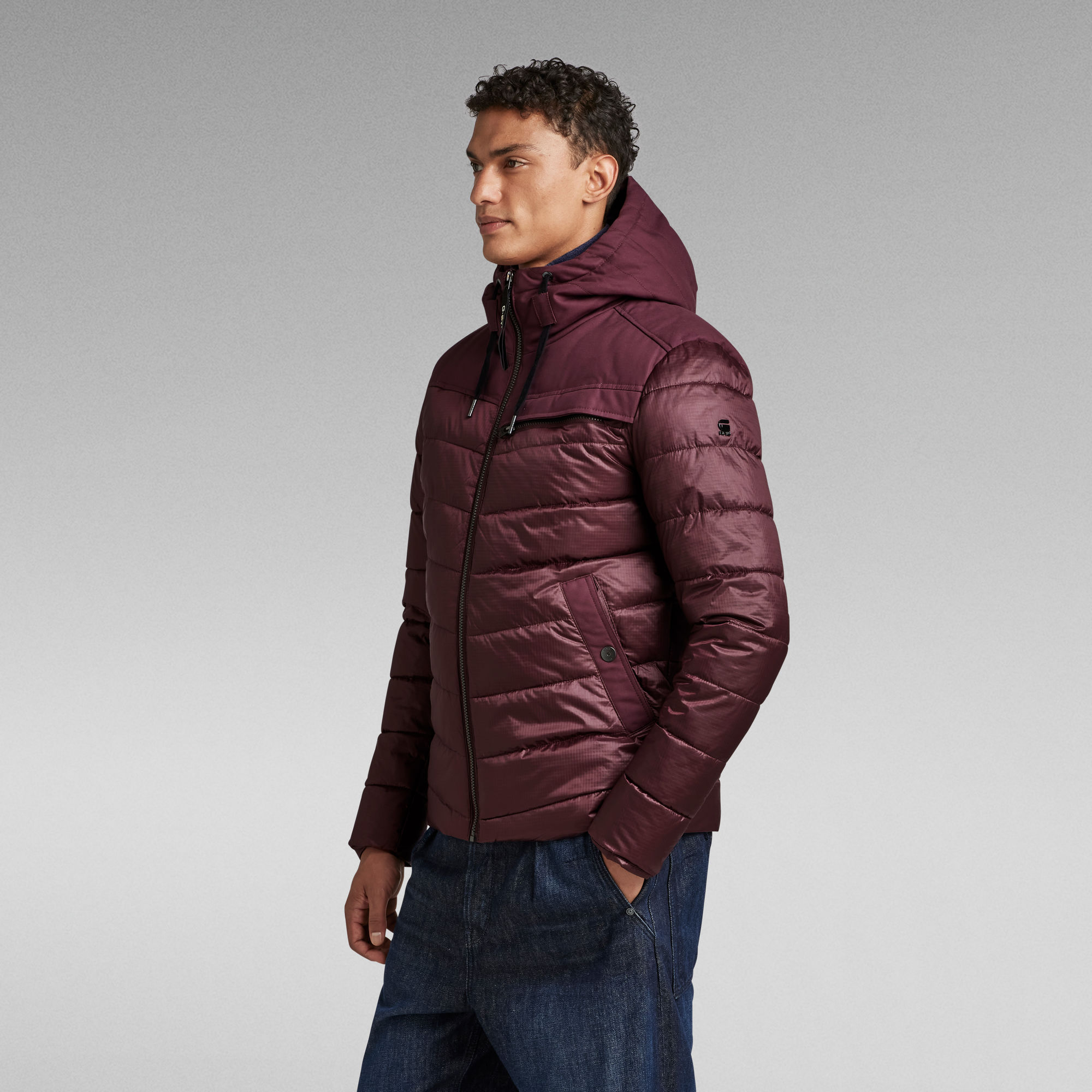Attacc Quilted Hooded Jacket | Purple | G-Star RAW®
