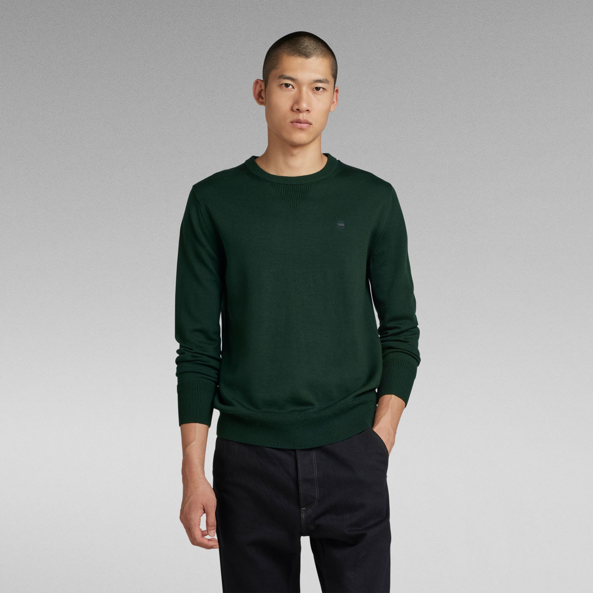 Premium Basic Knitted Sweater | Green | G-Star RAW®