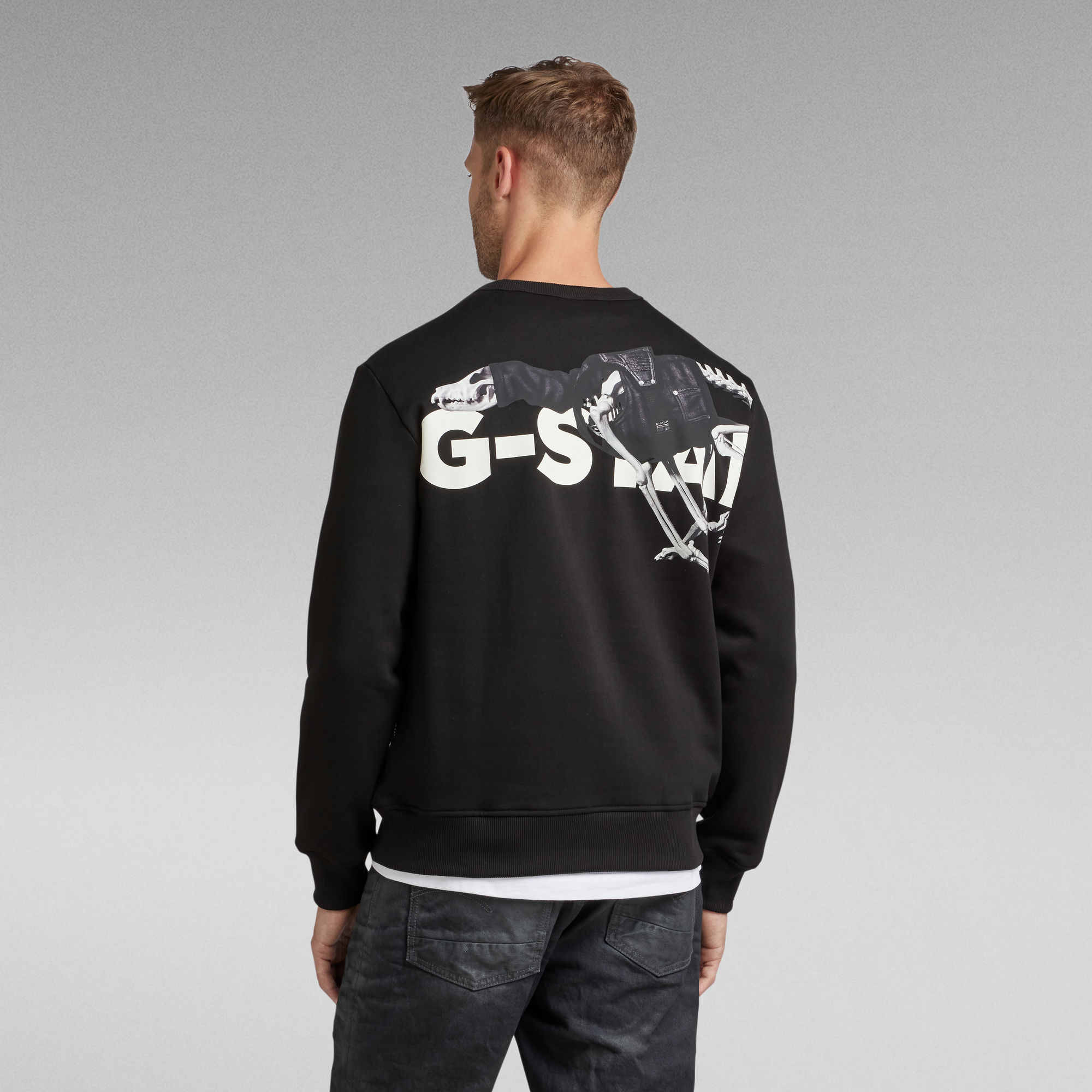 Hound Skeleton Back Graphic Sweater | Black | G-Star RAW®