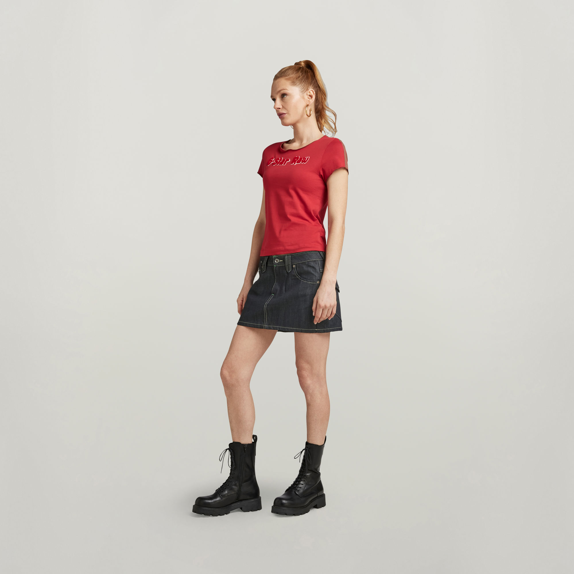Y2k Denim Mini Skirt Women Dark Blue G Star Raw®