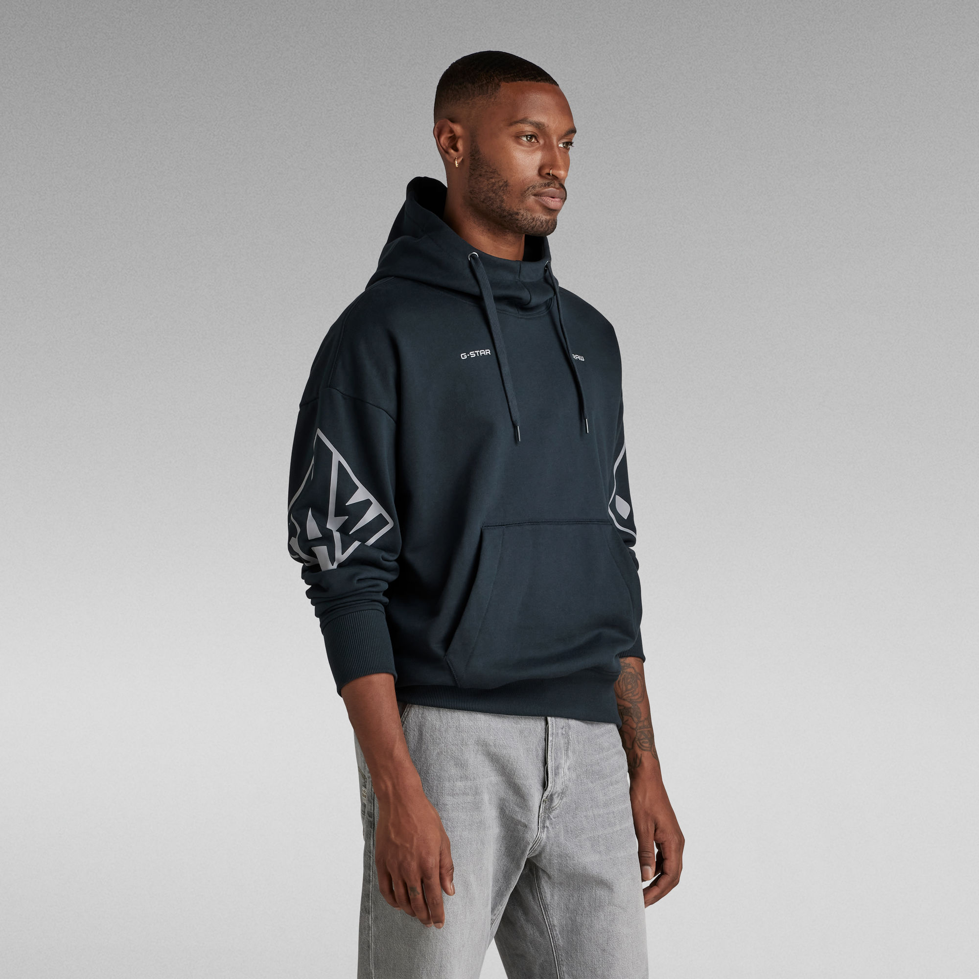 Sweat à capuche Graphics Oversized | Bleu foncé | G-Star RAW®