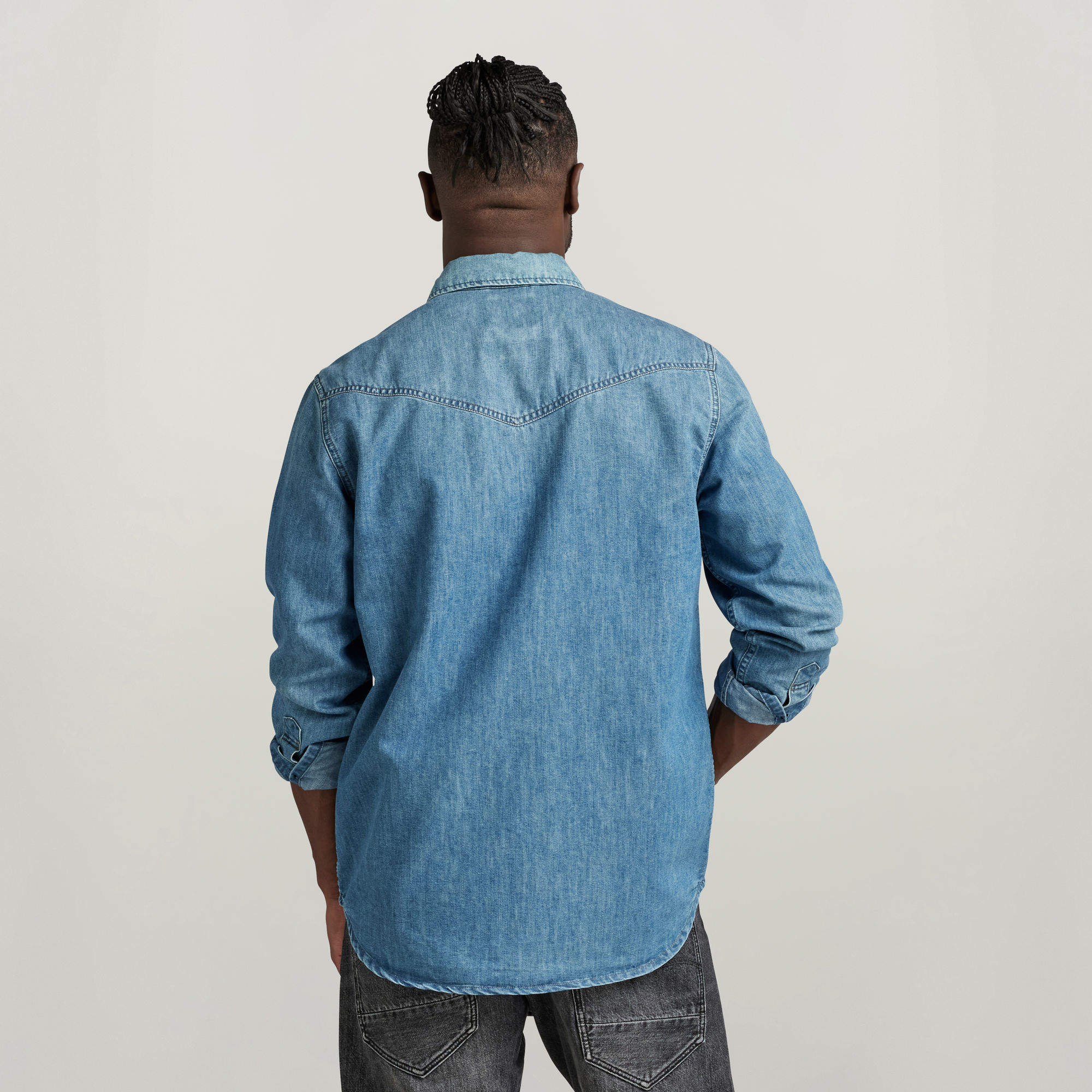 Dakota Regular Shirt Evergreen | Medium blue | G-Star RAW®