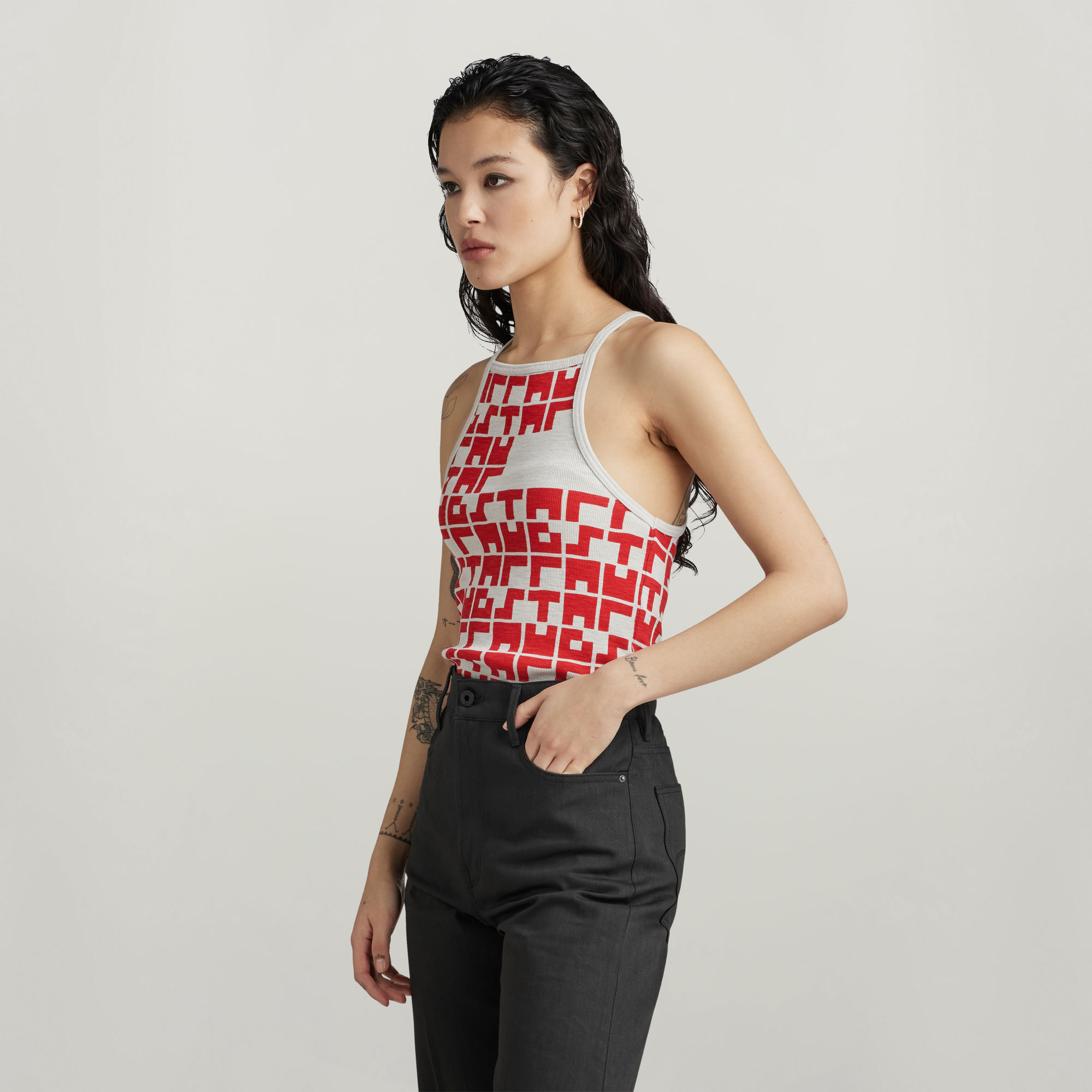 Printed Tank Top Cropped Ultra Slim | Multi color | G-Star RAW®